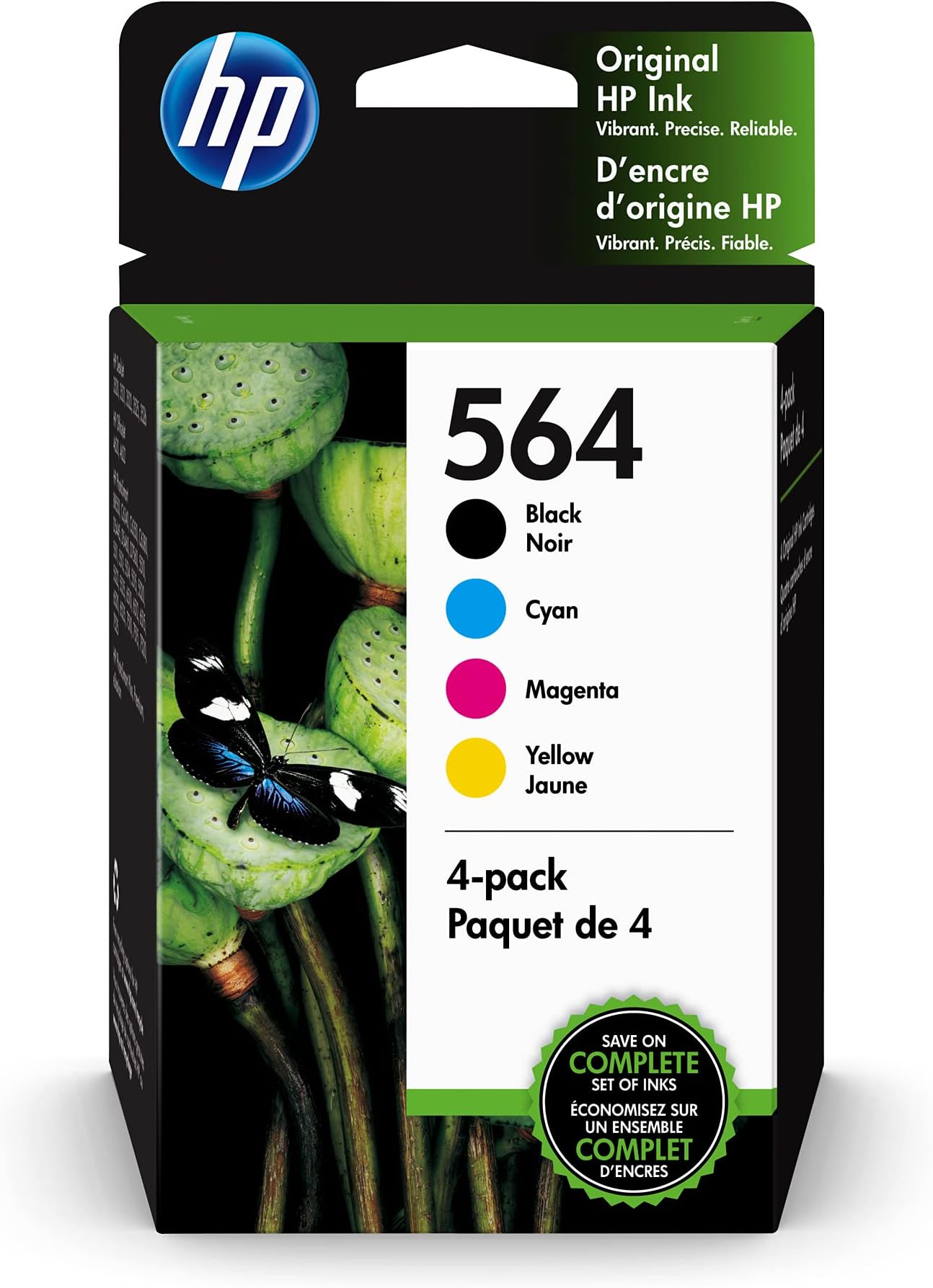Amazon.com: HP Original 564 Black, Cyan, Magenta, Yellow Ink (4-pack ...