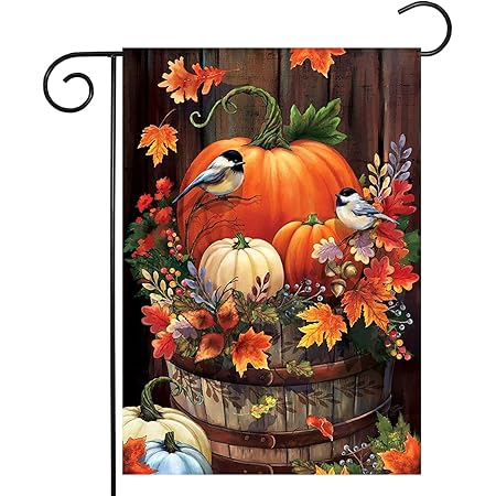 Amazon.com : LHSION Welcome Fall House Flag 28 x 40 Inch Autumn Leaves ...