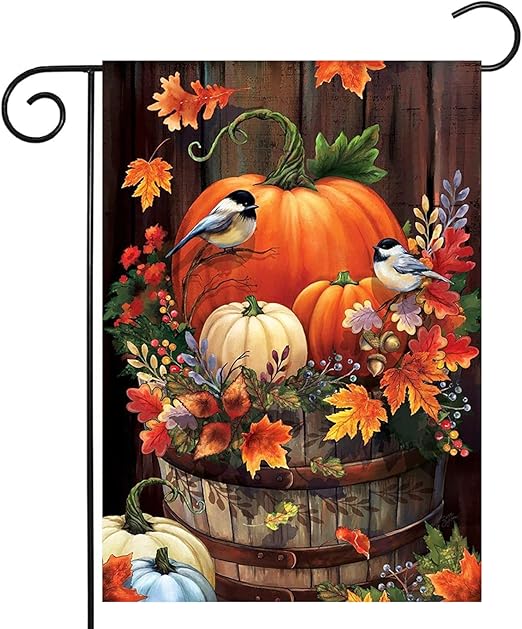 Amazon.com : Large Fall Garden Flags 28 x 40 Double Sided,Thanksgiving ...