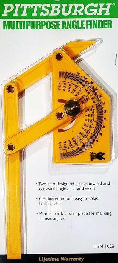 Multipurpose Angle finder: Protractor, 2 Arm, Locking, 4 Scales, Inward ...