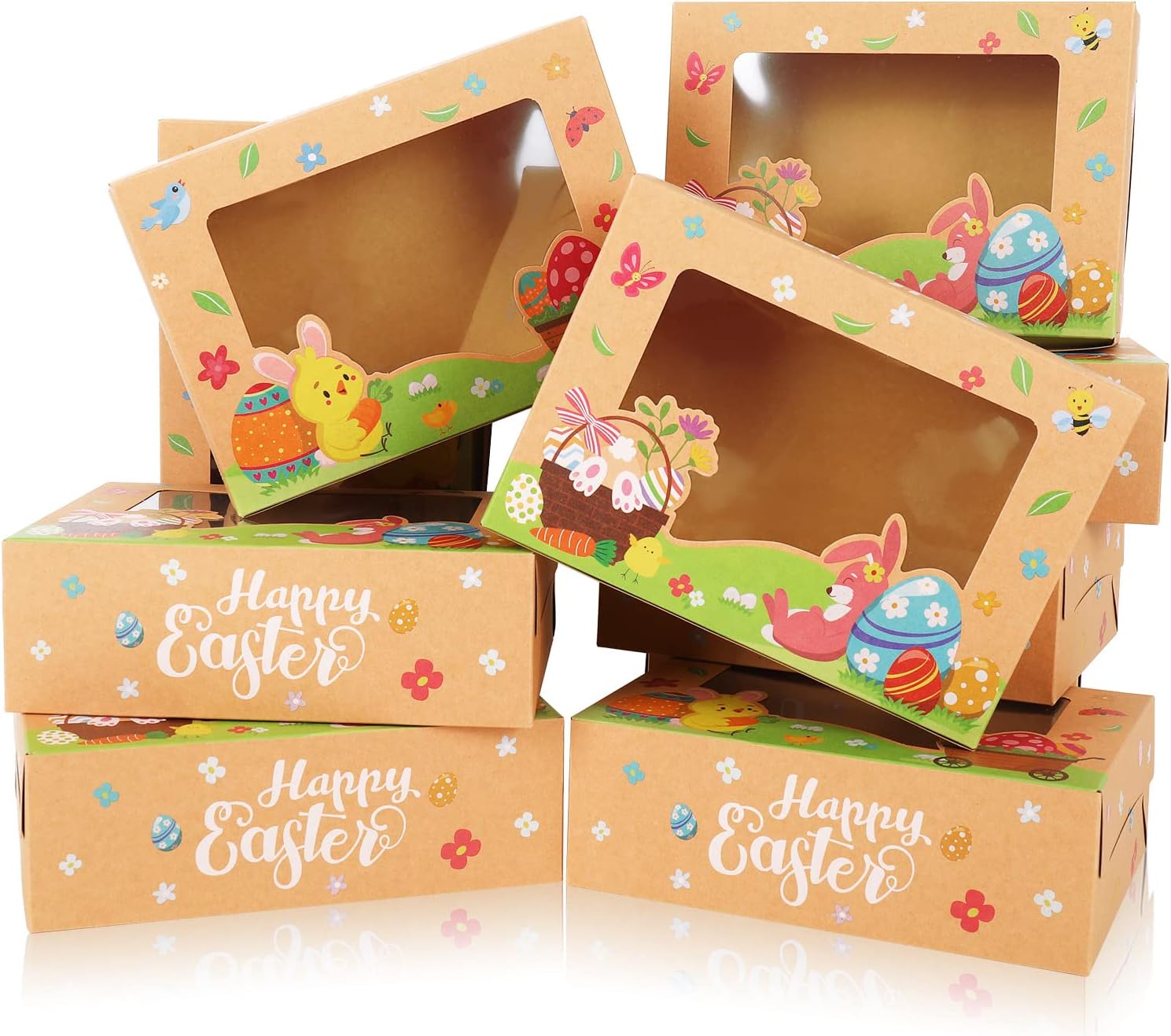 Amazon.com: Tenare 48 Pcs Easter Bakery Boxes with Window 12 x 8 x 2.5 ...