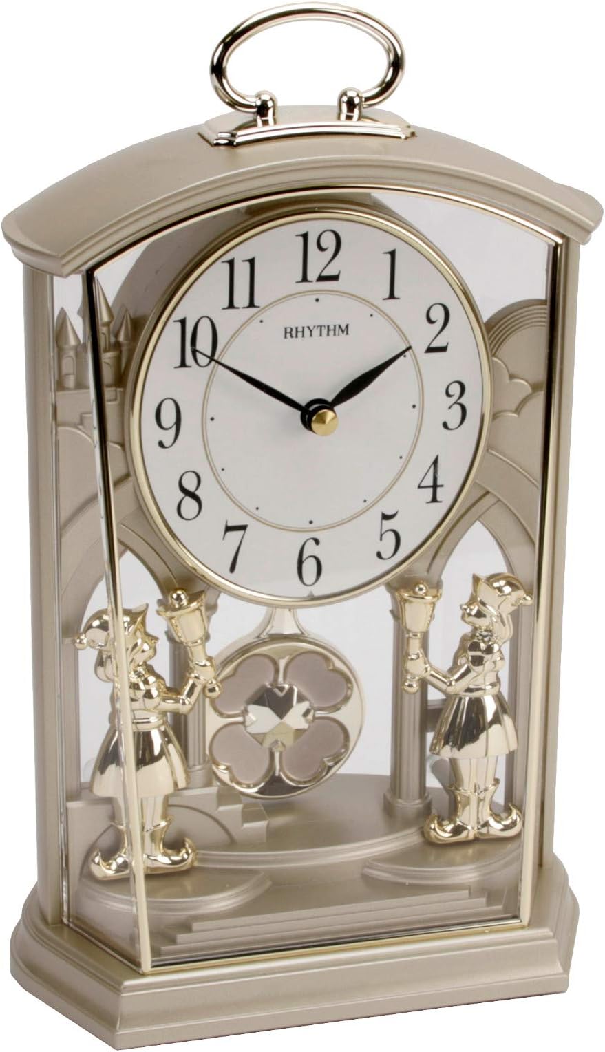 Rhythm Gold Rotating Pendulum Space Mantel Clock : Amazon.co.uk: Home ...