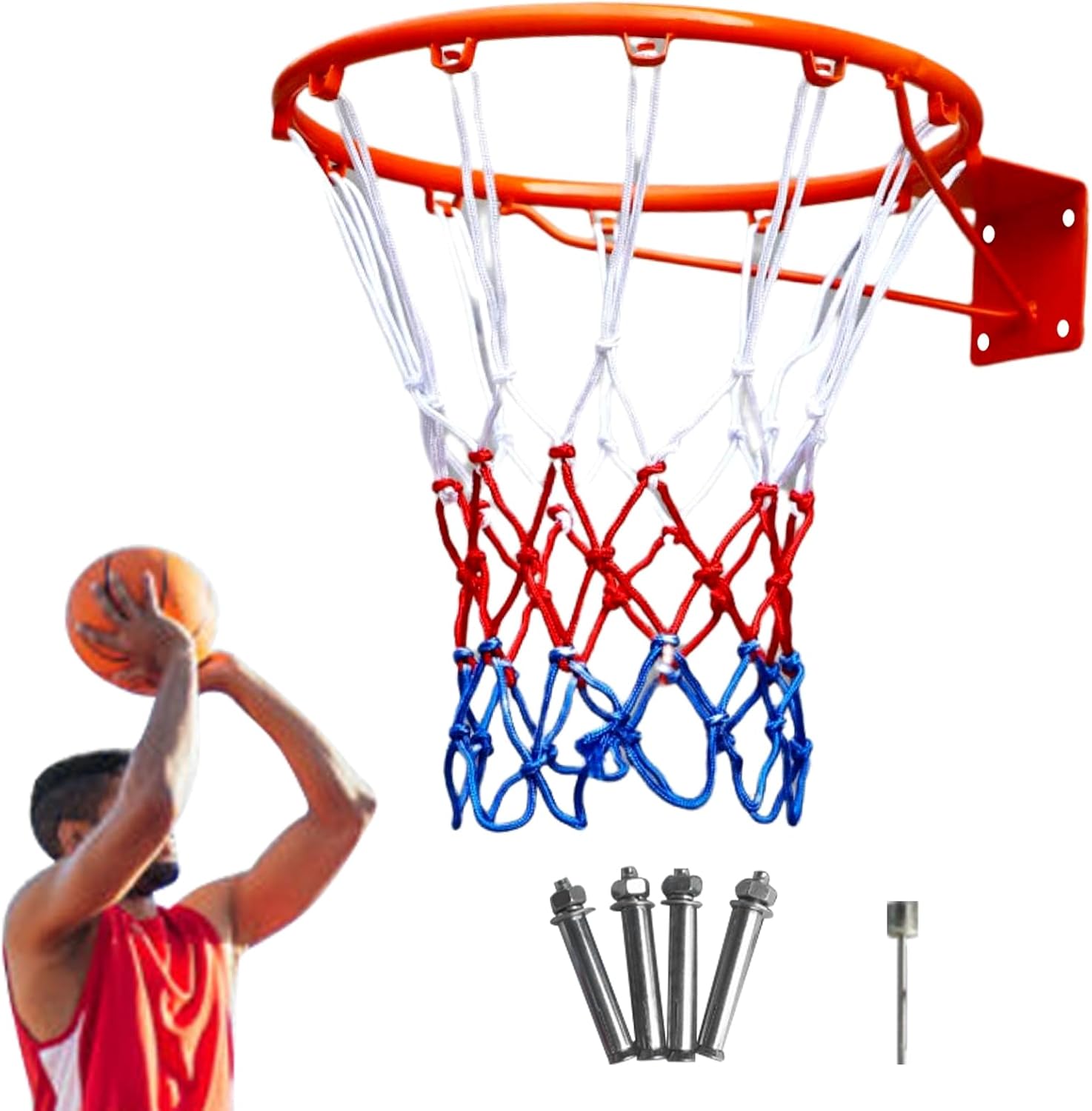 Amazon.com : Basketball Rims, Wall-Mount Basketball Hoop with 18” Steel ...