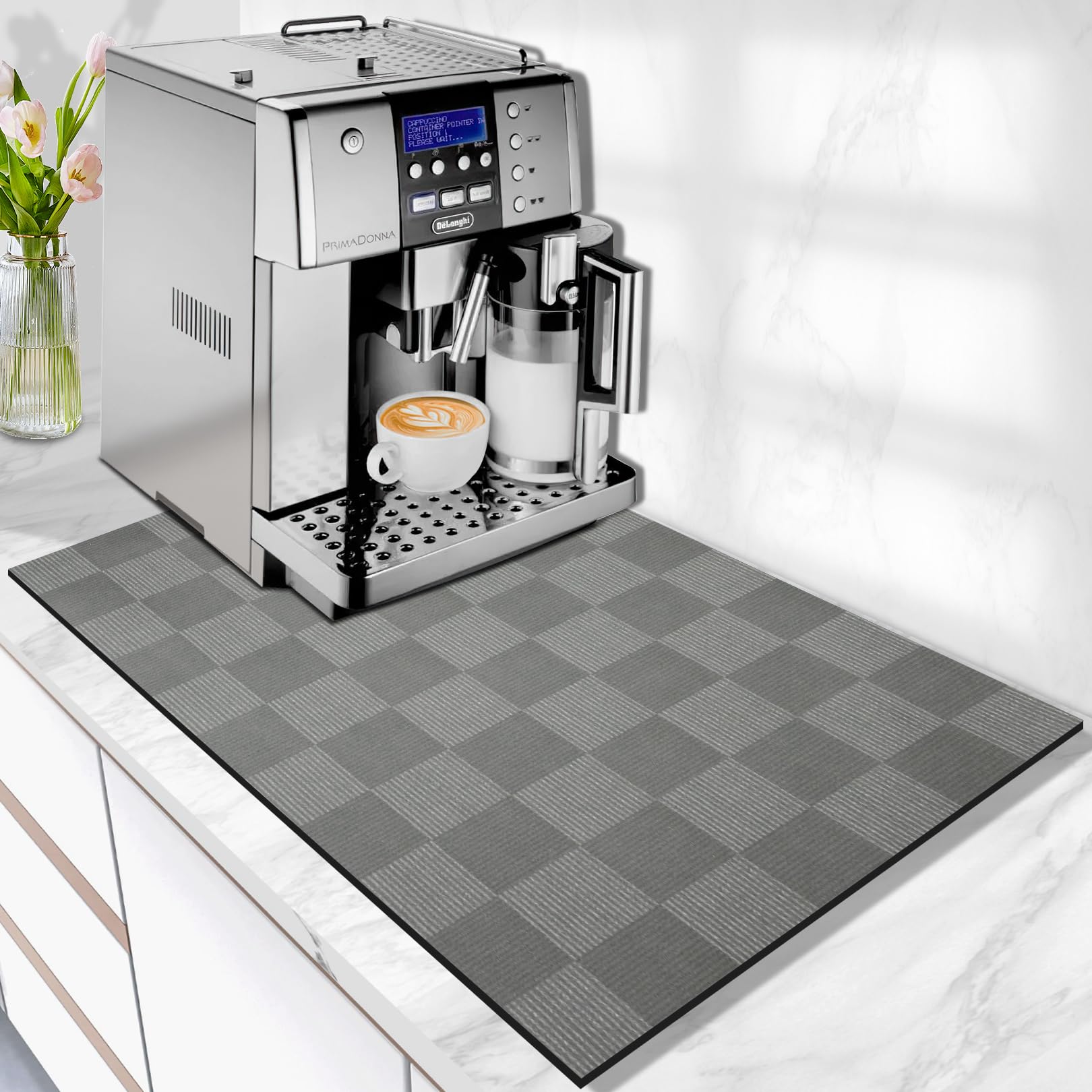 Amazon.com: XAVQUY Coffee Mat Super Absorbent Coffee Bar Mat Hide Stain ...