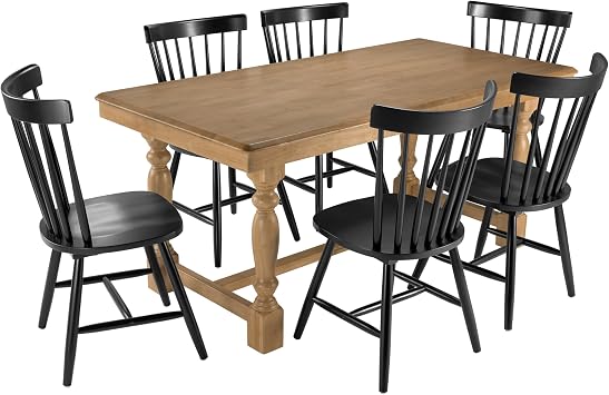 Amazon.com - Bush Home Rectangular Dining Table Set for 6, with 67 inch ...