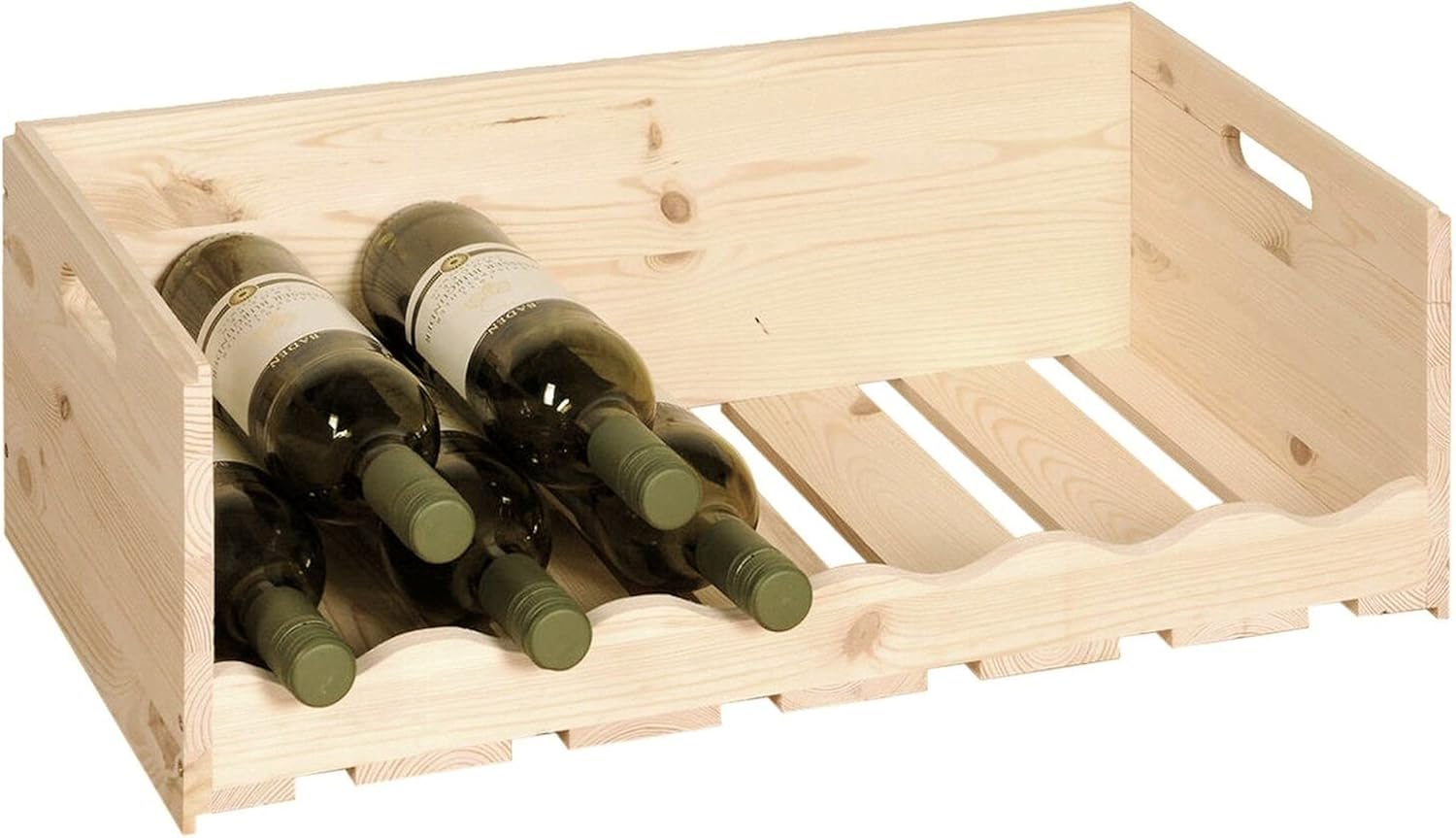 Viverie Wine Storage Box / Flat Rack Natural Pine Wood for 11 Bottles ...