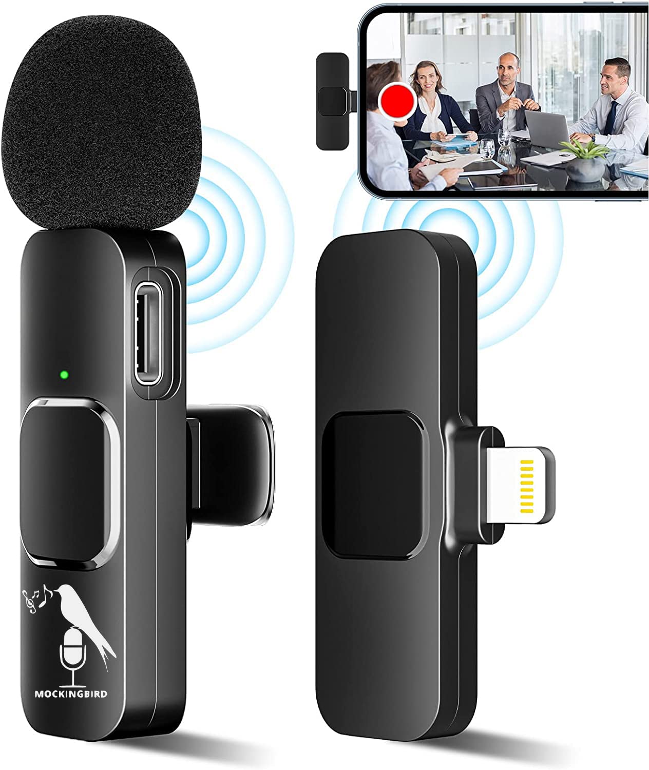 Mocking Bird K9 Wireless Collar Microphone for iPhone ipad 2.4 Ghz Auto ...