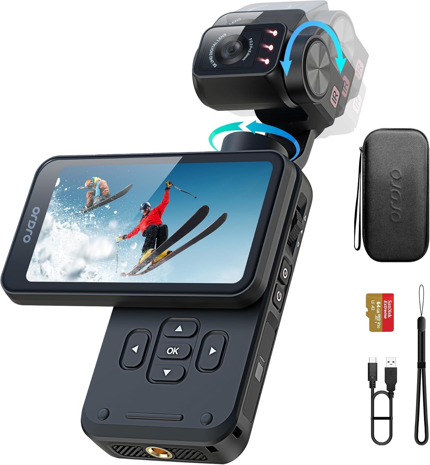 Amazon.com : Tussvie 5K Video Camera Camcorder, 3-Axis Stabilization ...