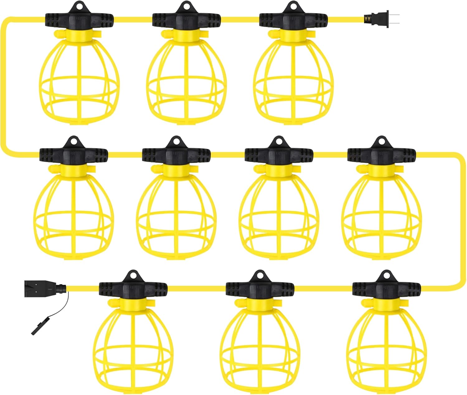 String Work Light 100ft Extension Cord - Portable Plastic Construction ...