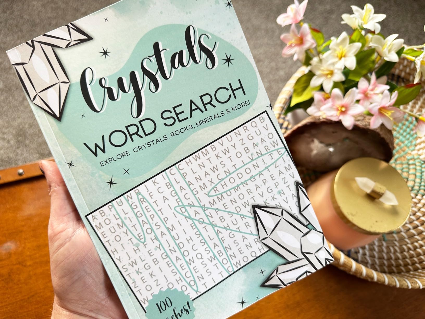 Crystal Word Search Book - 100 Puzzle Book For Adults - Rocks, Gems ...