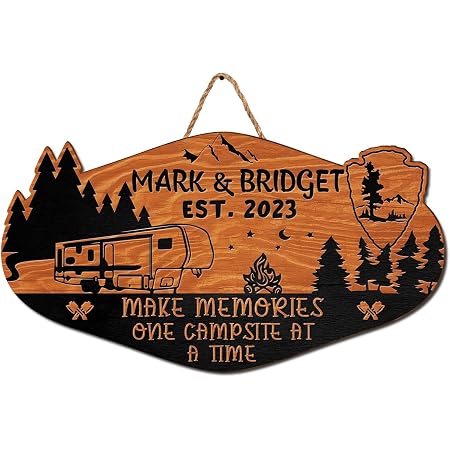 Amazon.com : V VIBEPY All Over Printed, Personalized Camping Wooden ...