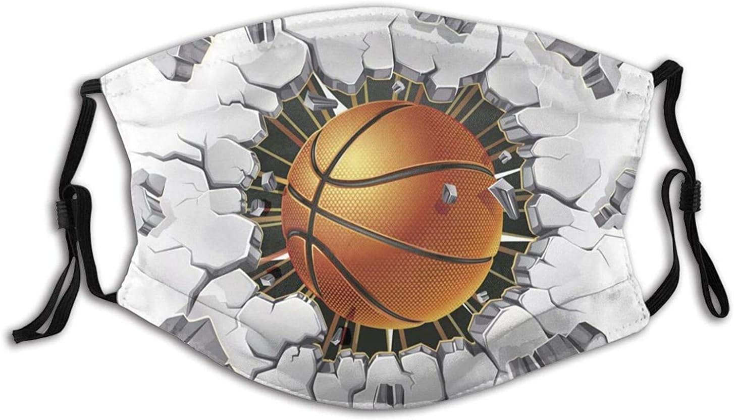 Amazon.com: Face Mask Washable- Basketball Reusable Face Mask with 2 ...