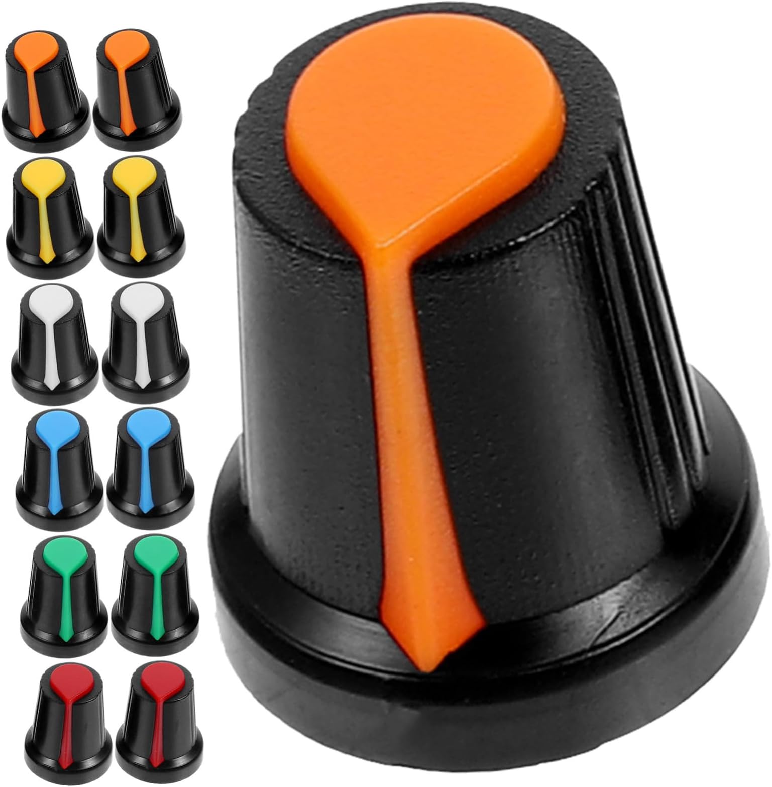 Amazon.com: BULUSHI 100pcs 6mm Shaft Ribbed Grip Potentiometer Control ...