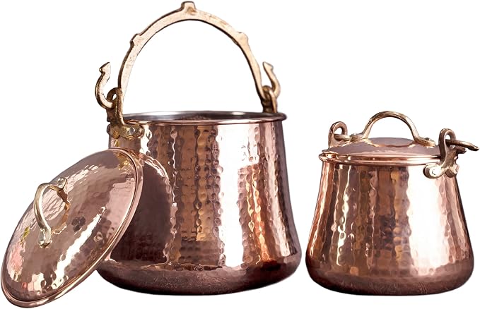 Amazon.com: Big Size Copper Container Set | Solid Copper Kitchen ...