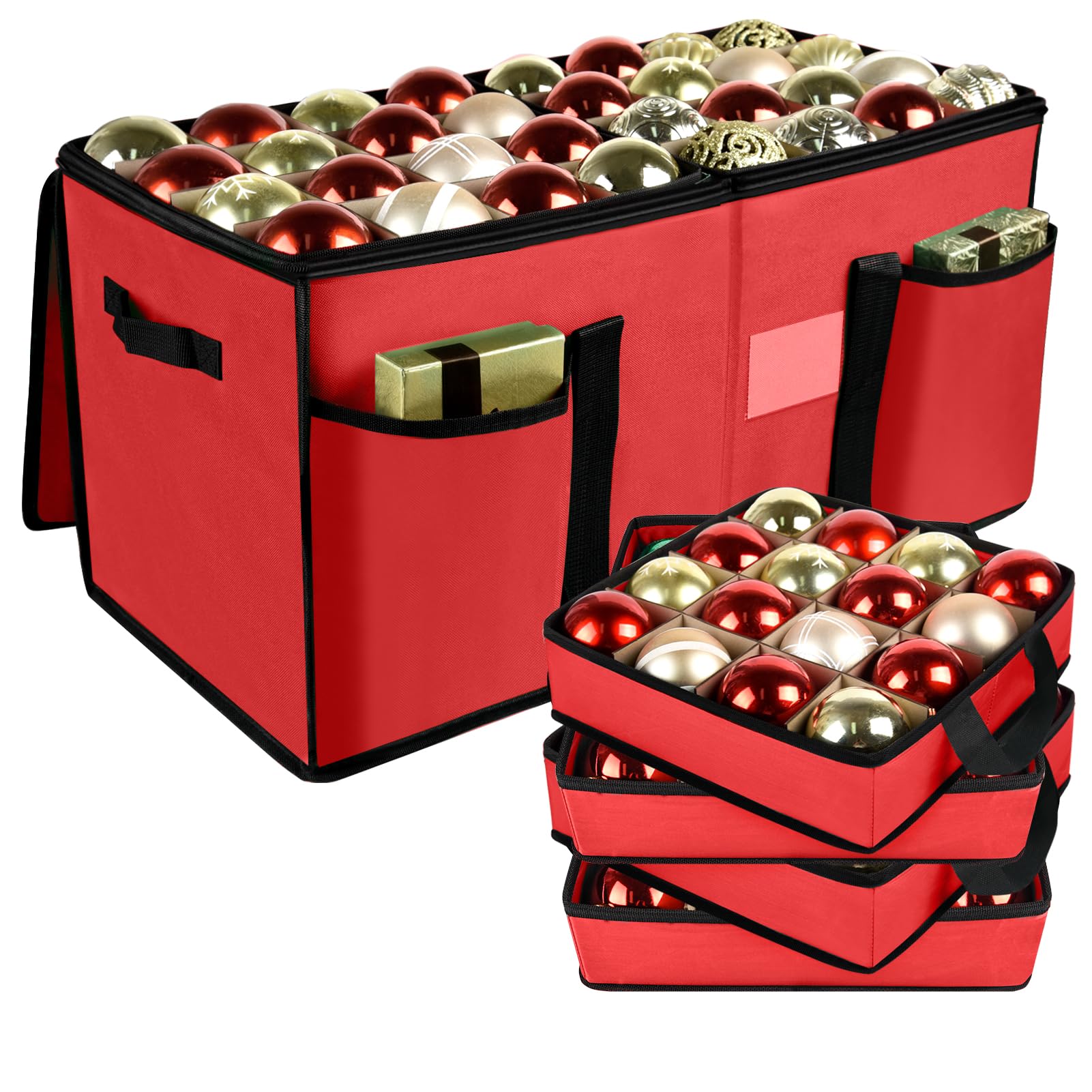 Amazon.com: Christmas Ornament Storage Box with Dividers, Christmas ...
