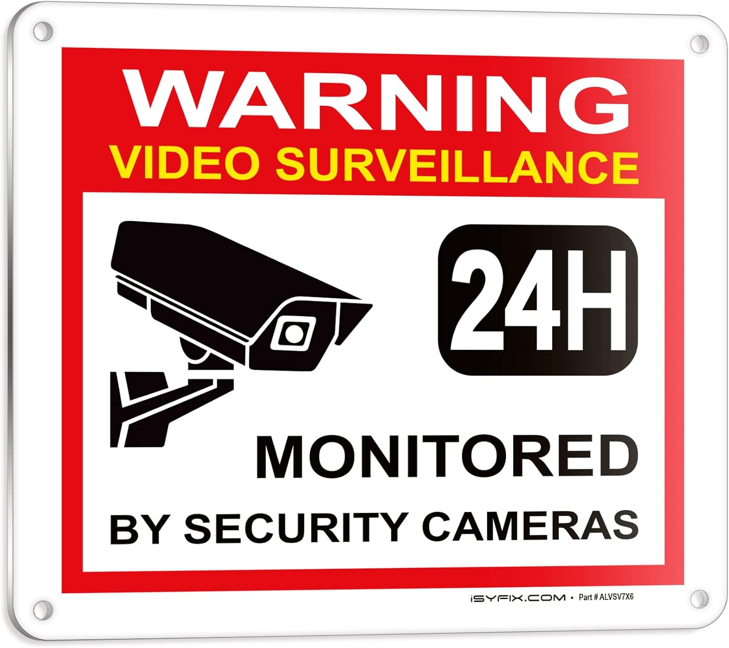 iSYFIX Video Surveillance Warning Sign - 1 Pack 7x6 Inch – 100% Rust ...