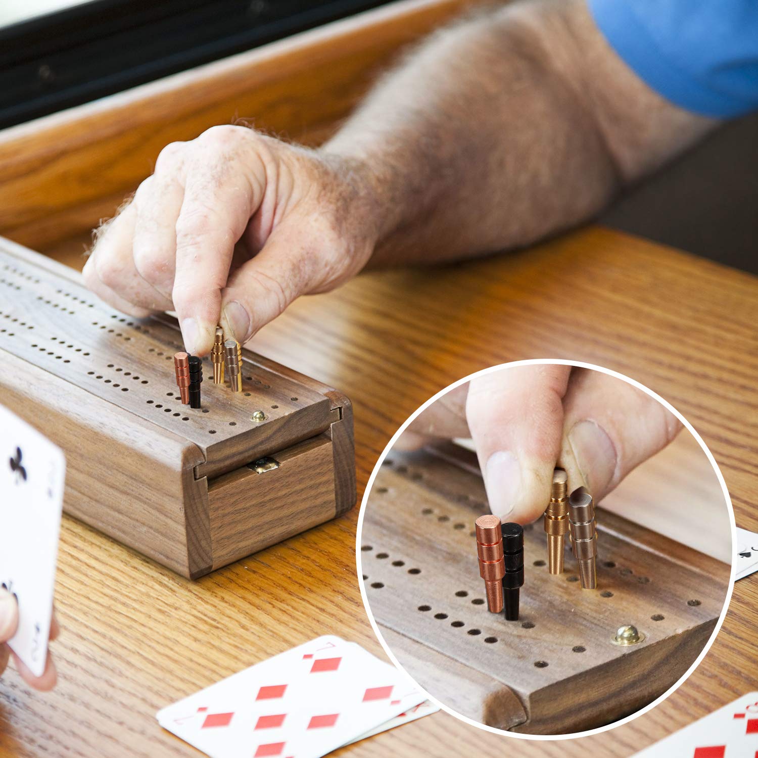 Snapklik.com : Leitee 96 Pieces Metal Cribbage Board Pegs Fit 1/8 Holes ...