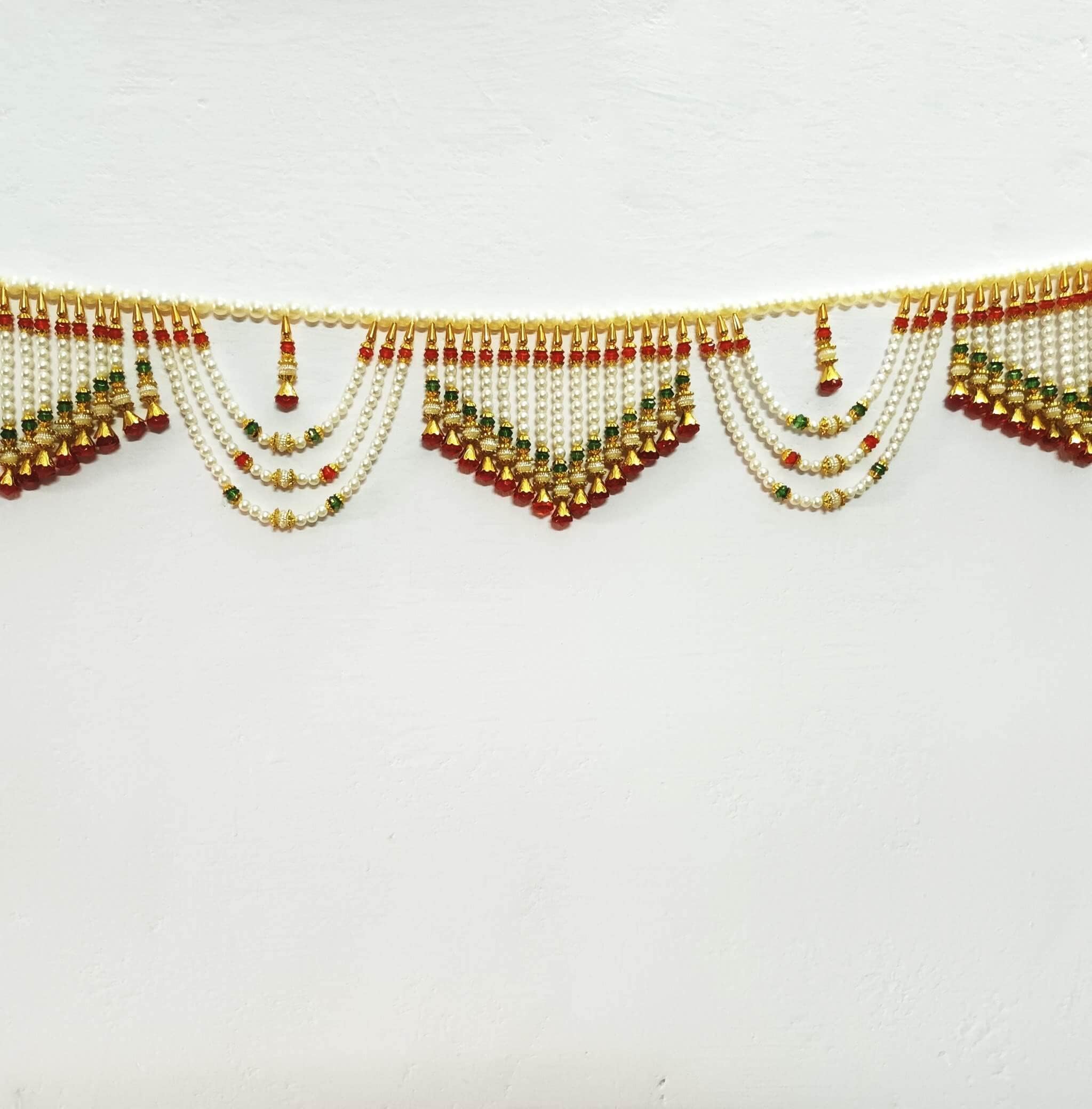 Toran for Door Toranam Jumar for Diwali Decoration Golden and Red Color ...
