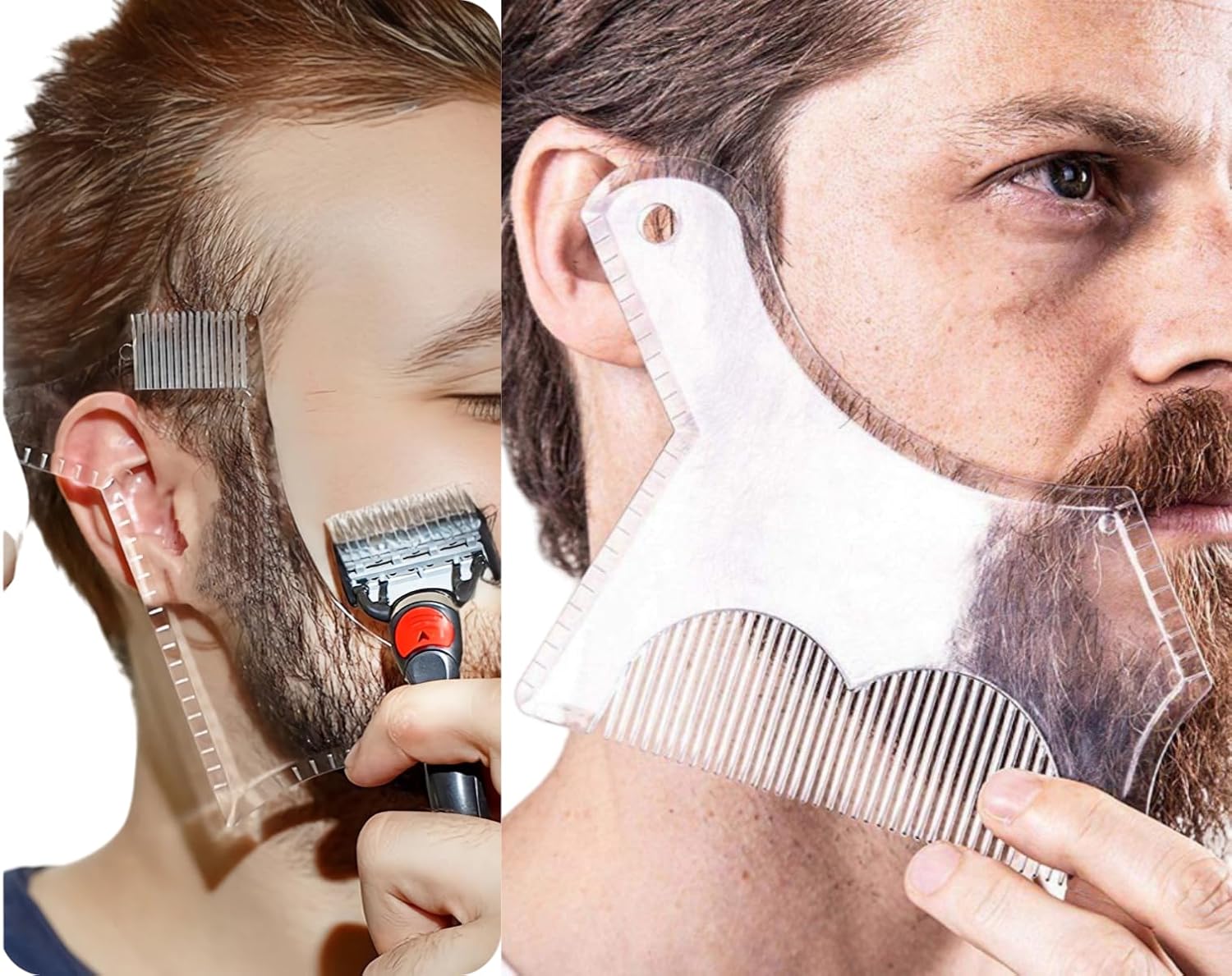 Beard Shaping Tool for Men - Perfect Beard Guide With Transparent ...