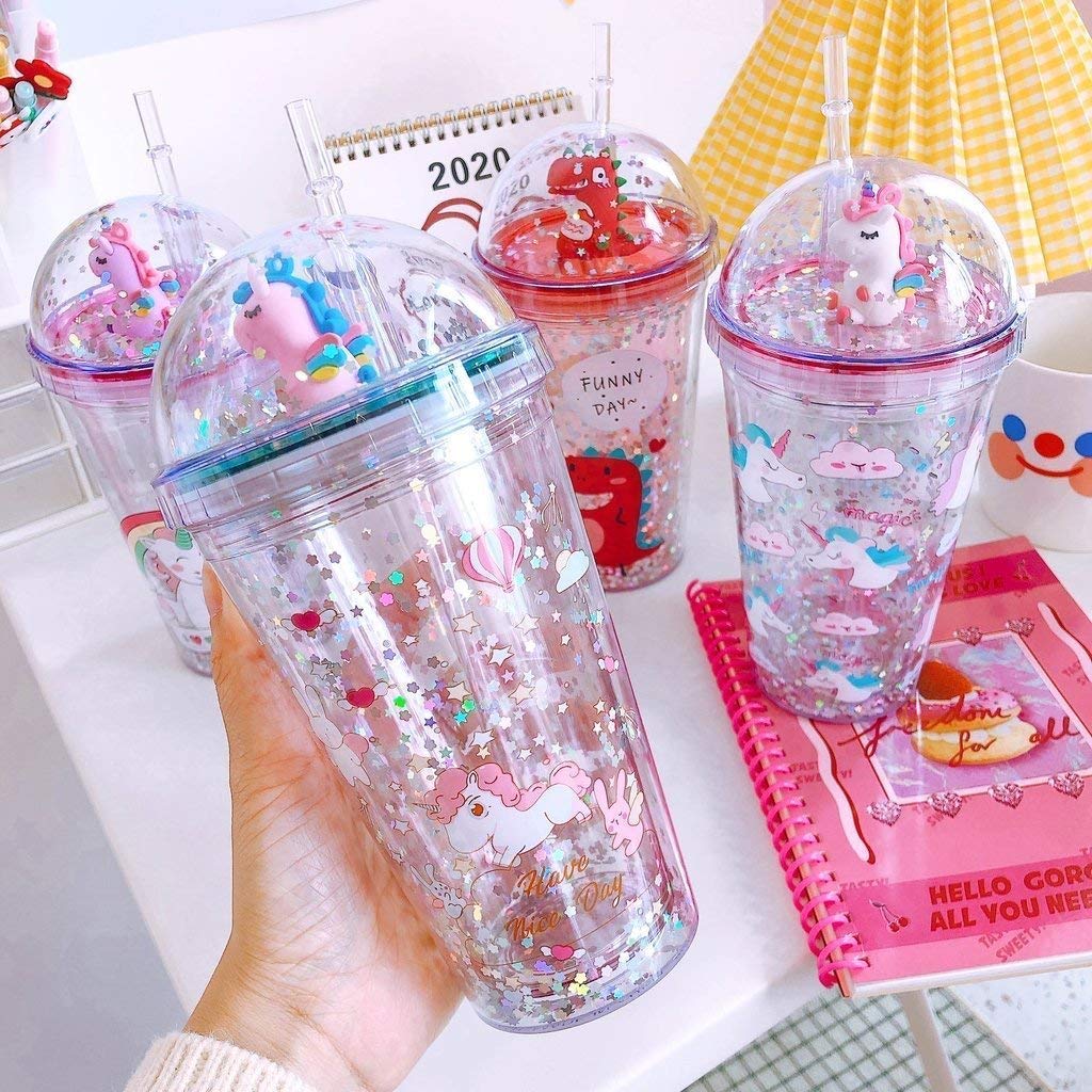 Unicorn Transparent Plastic Sipper/ Water Bottle/ Mason Jar/ Tumbler ...