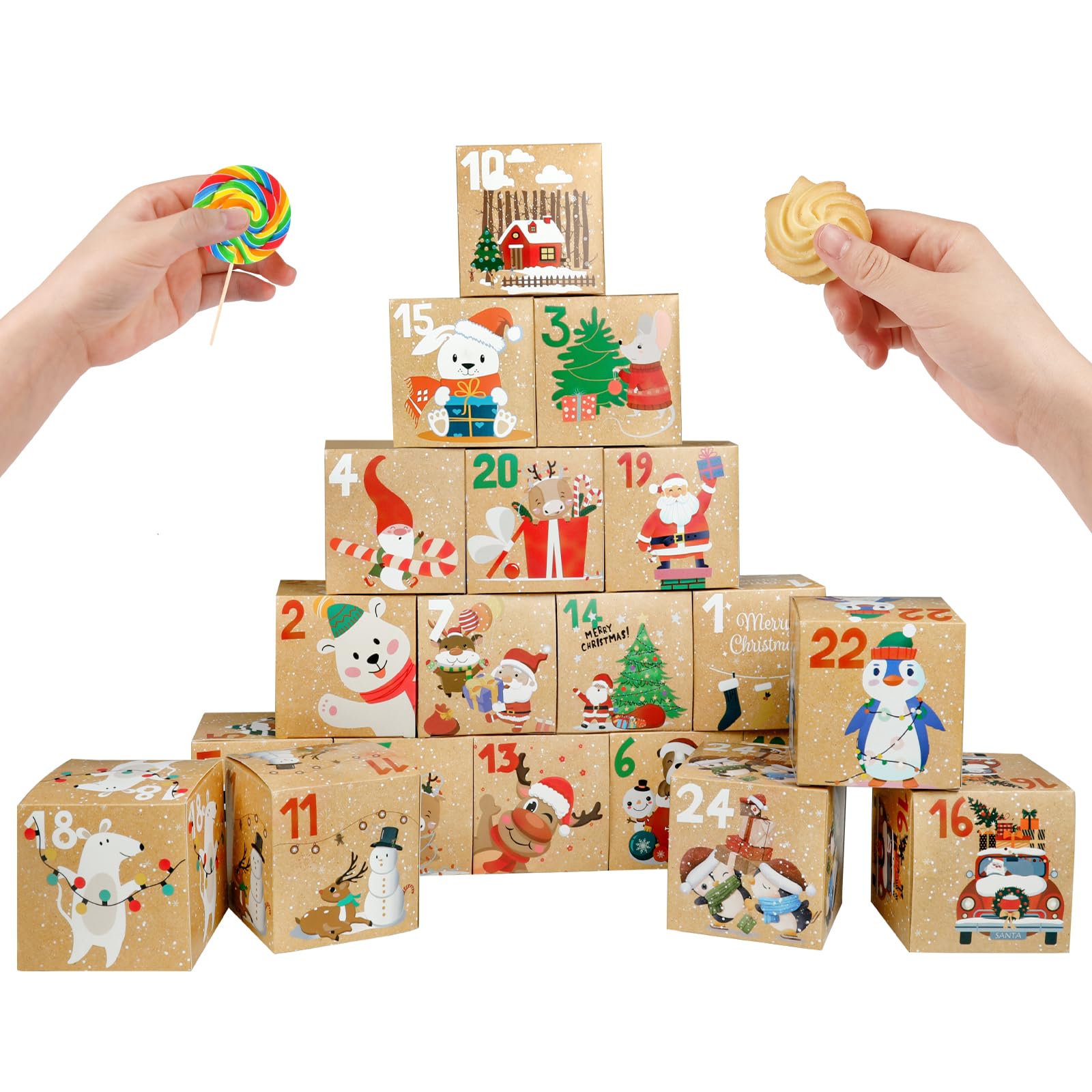Snapklik.com : 24 Pcs DIY Christmas Advent Calendar Boxes For 2024, 24 ...