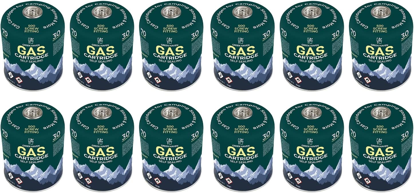 Green Haven Premium 12 Pack C500 Gas Canisters Gas Cartridges for ...