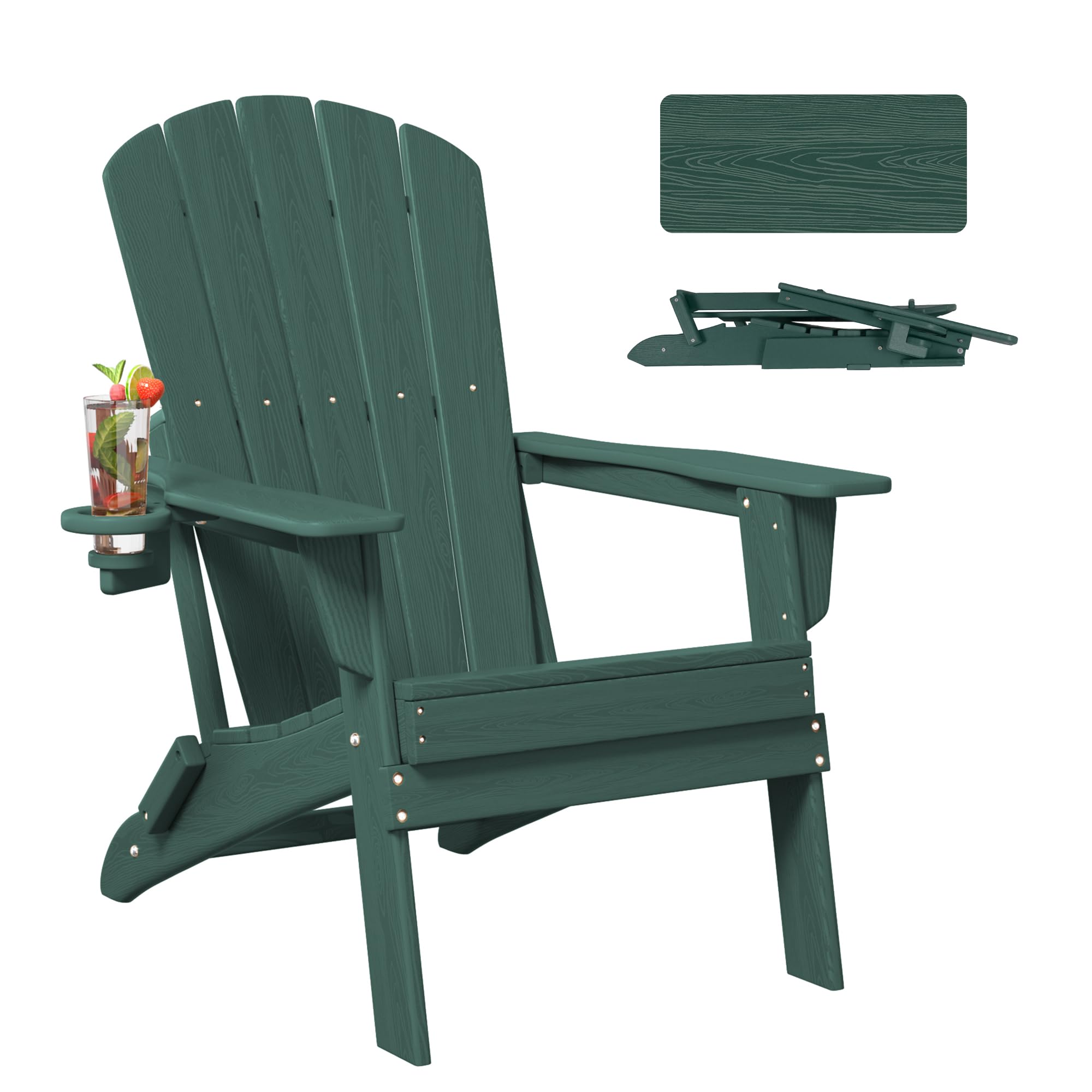Amazon.com: nevilywood Folding Adirondack Chair - Extended Ergonomic ...