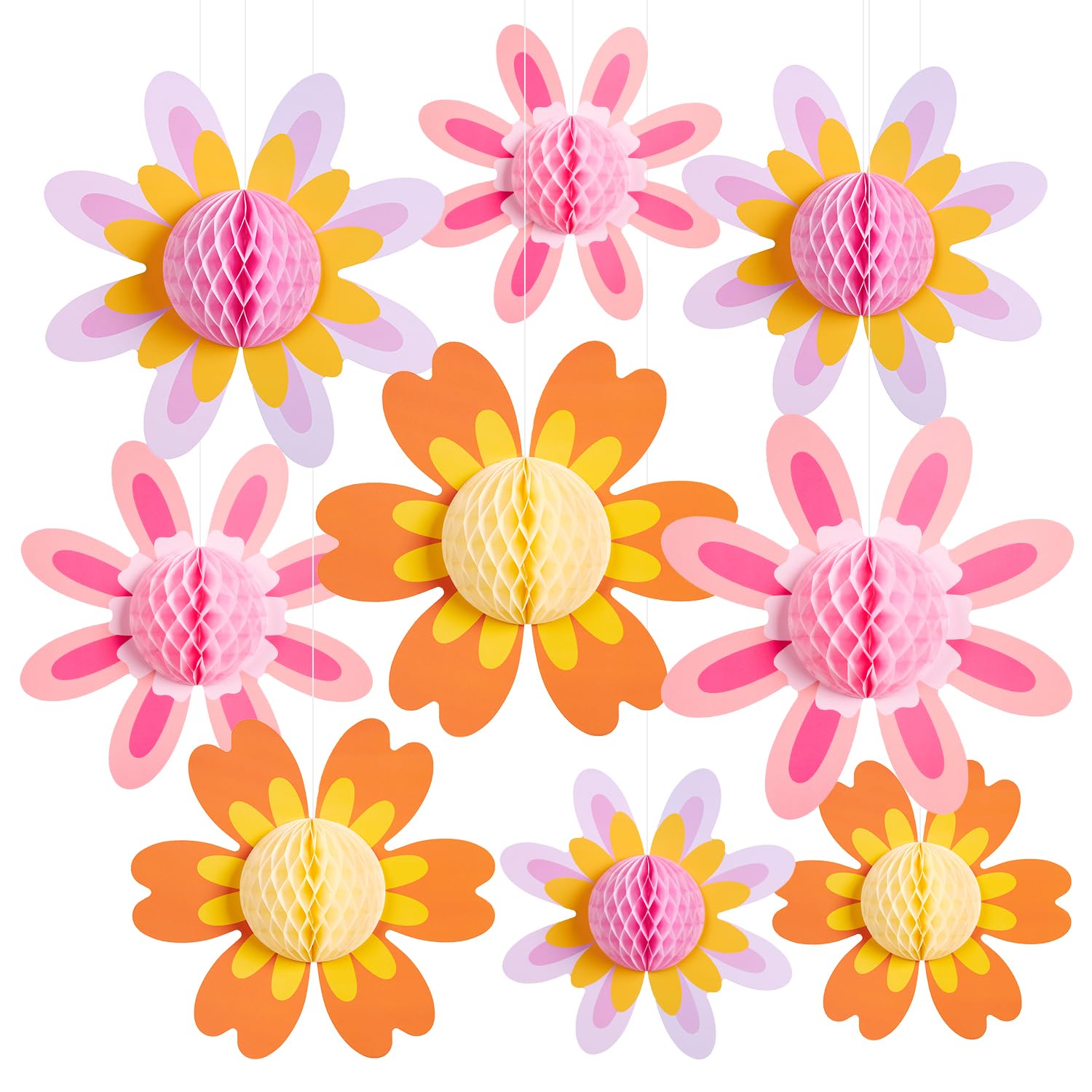 Amazon.com: SUNBEAUTY 9 PCS 10 Inches Daisy Birthday Party Decorations ...