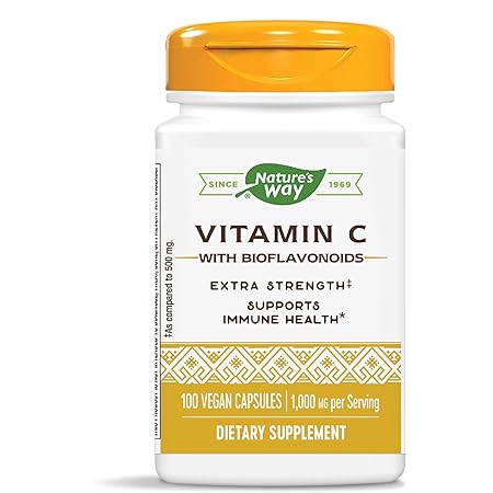 Amazon.com: Nature's Way Vitamin C 500 mg with Bioflavonoids; 1000 mg Vitamin C per Serving; 250 ...