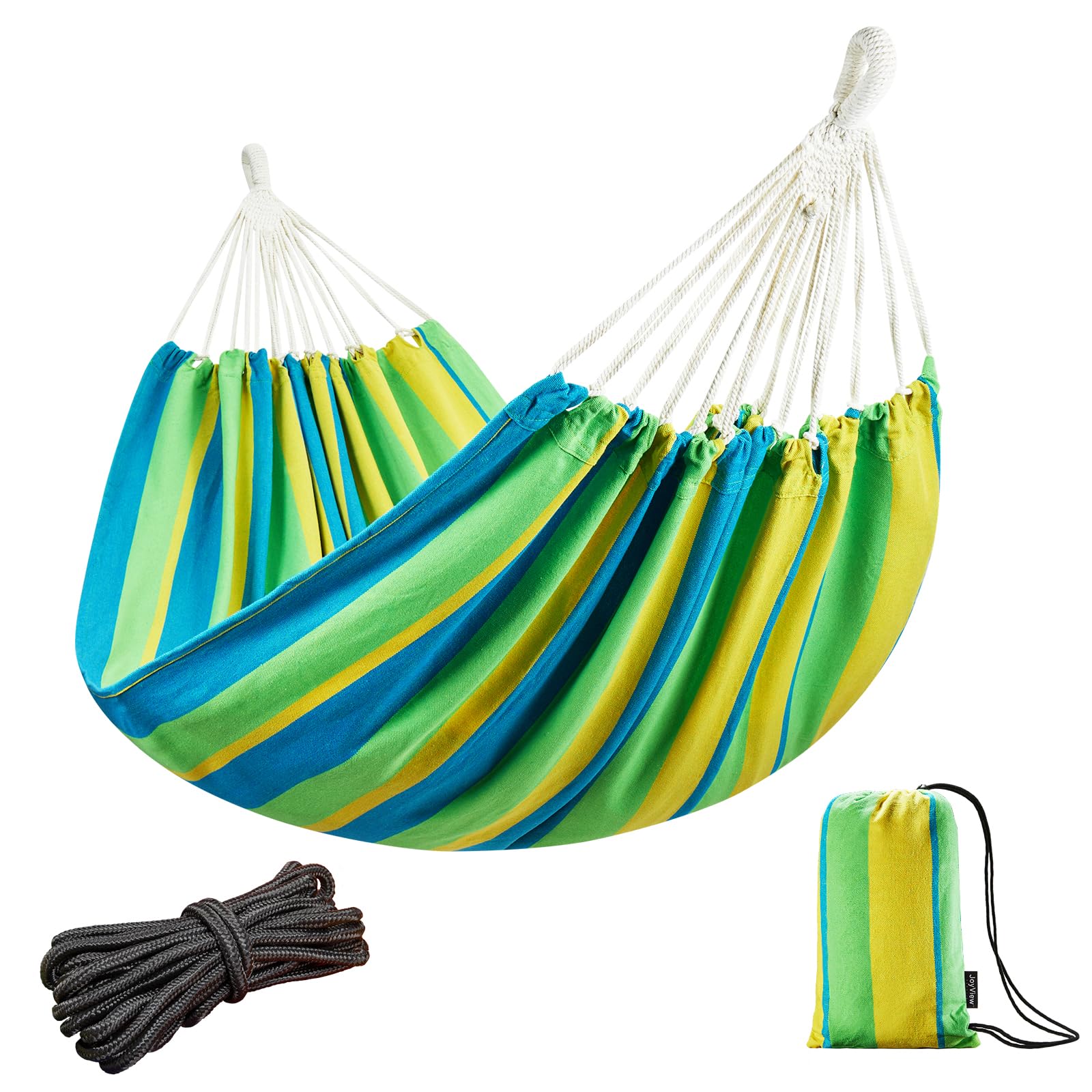 Amazon.com : JoyView Brazilian Double Hammock with Hanging Ropes Extra ...