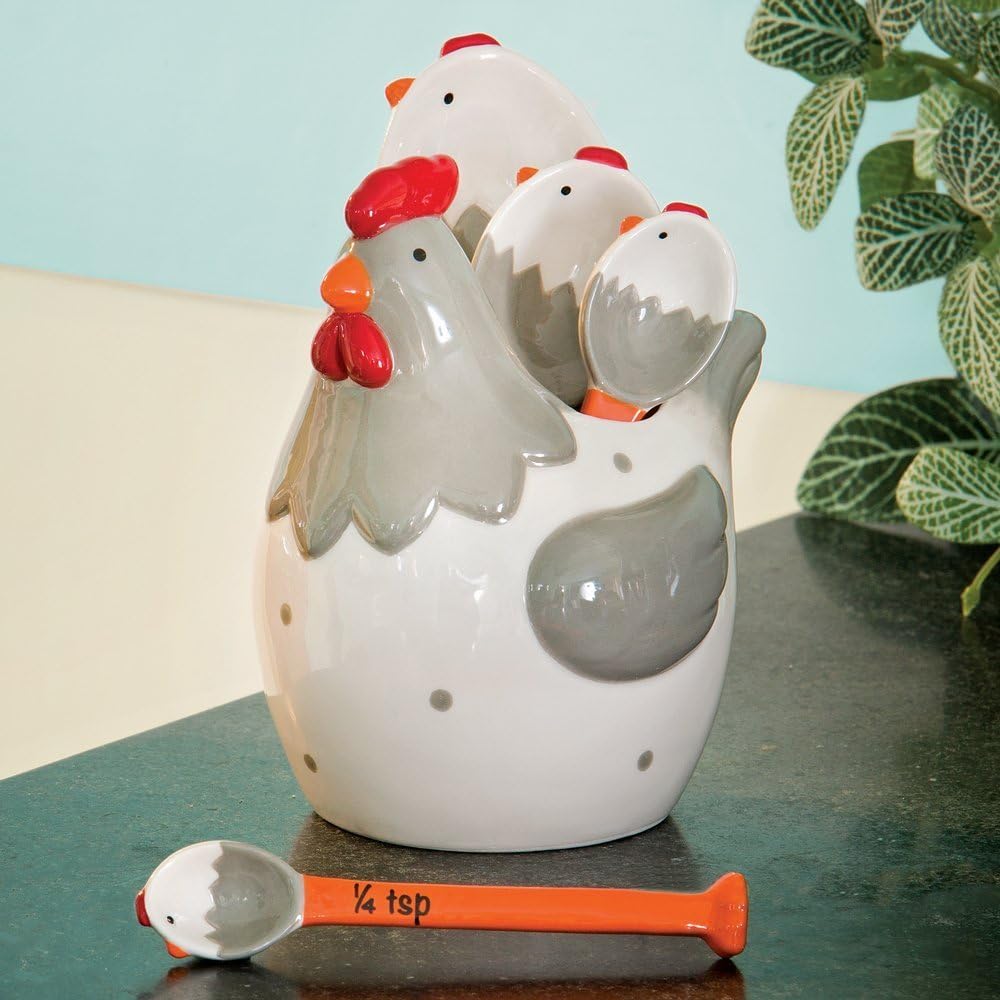 Amazon.com: Bits and Pieces - Ceramic Chicken Measuring Spoons ...