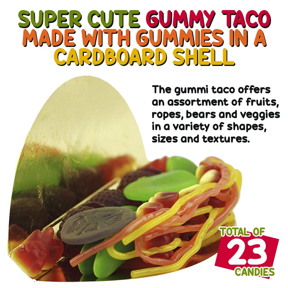 Raindrops Gummy Candy Taco with 23 Gummy Candies in a Taco Shell ...