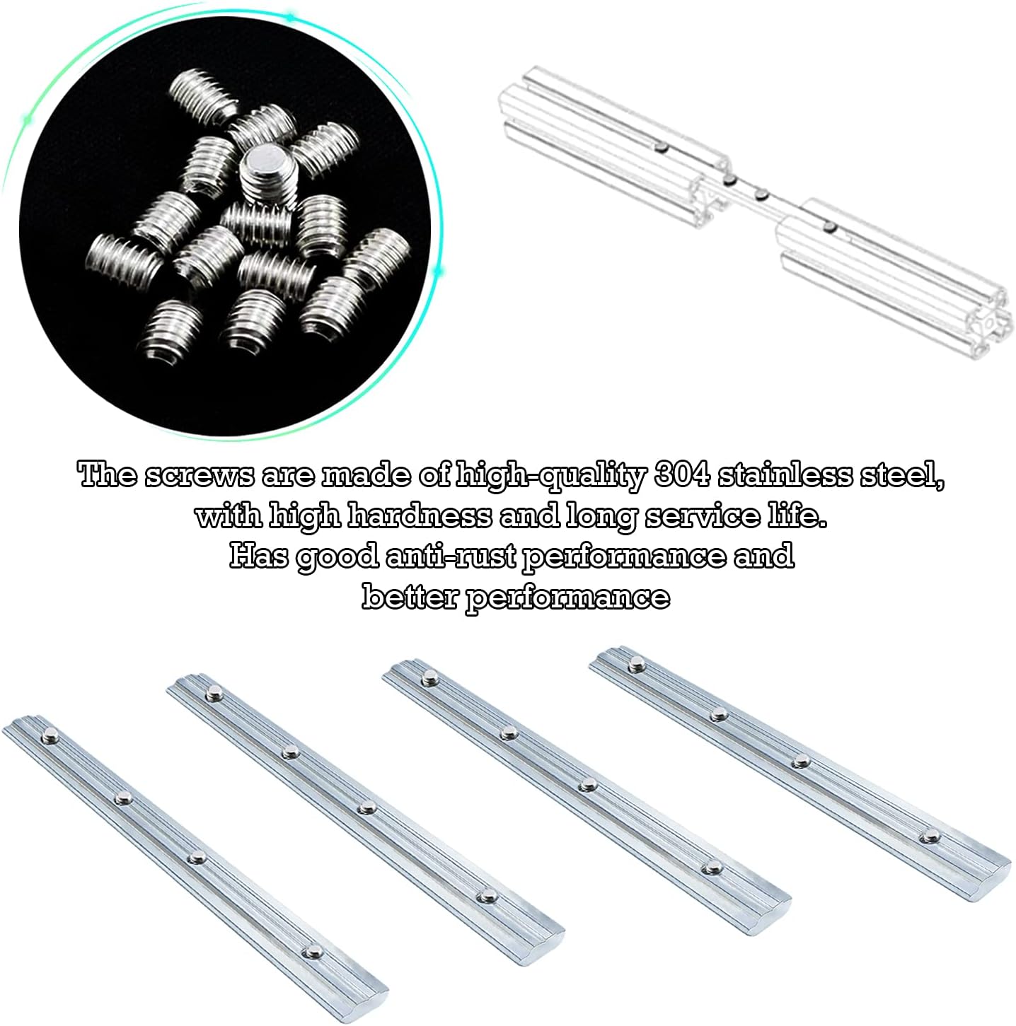 GIAK Aluminium Profiles 4X Straight Line Connector 30X30 Nut 8 Profile ...
