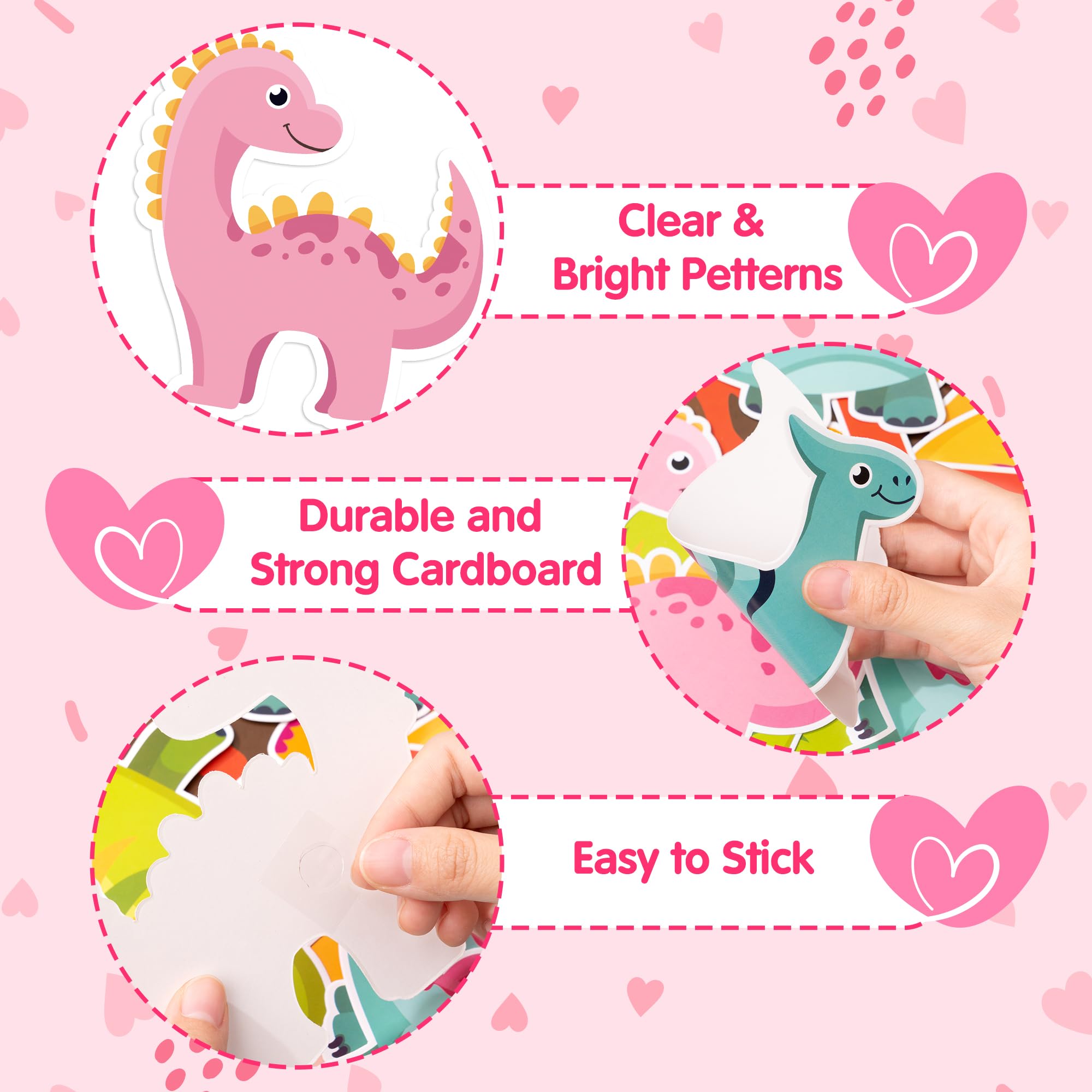 Snapklik.com : Valentines Dinosaur Animal Cutouts - 127Pcs Valentines ...
