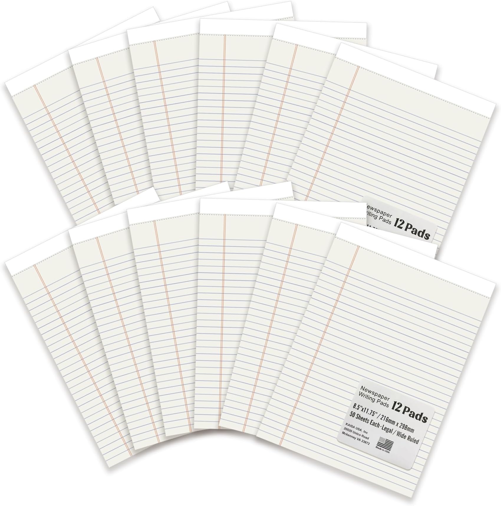 Amazon.com : WritePads Legal Pads 8.5"x11" Note pads,Wide Ruled,White ...