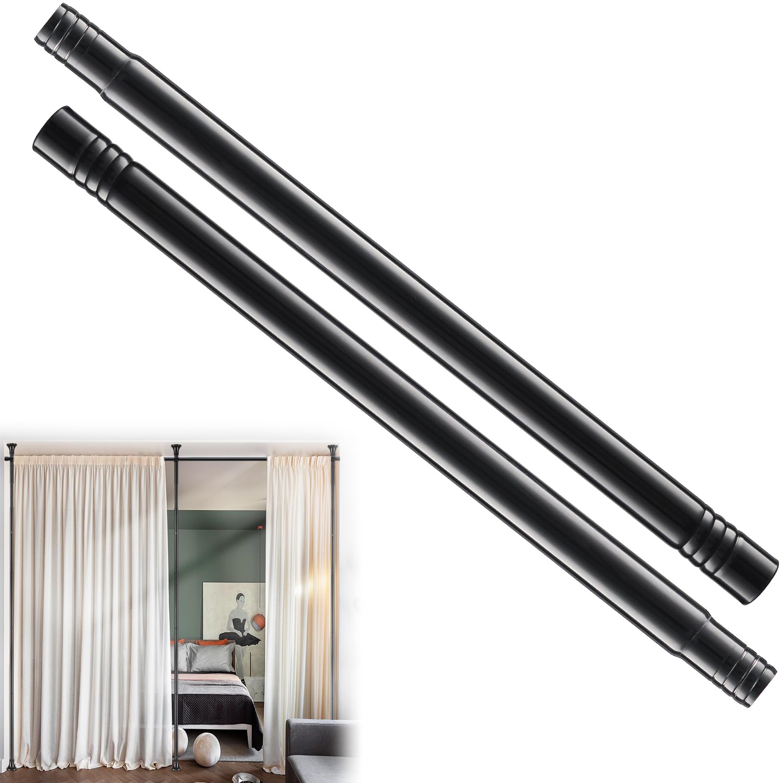 Amazon.com - Extension Rod for Room Divider Curtain Stand,1'' Stainless ...