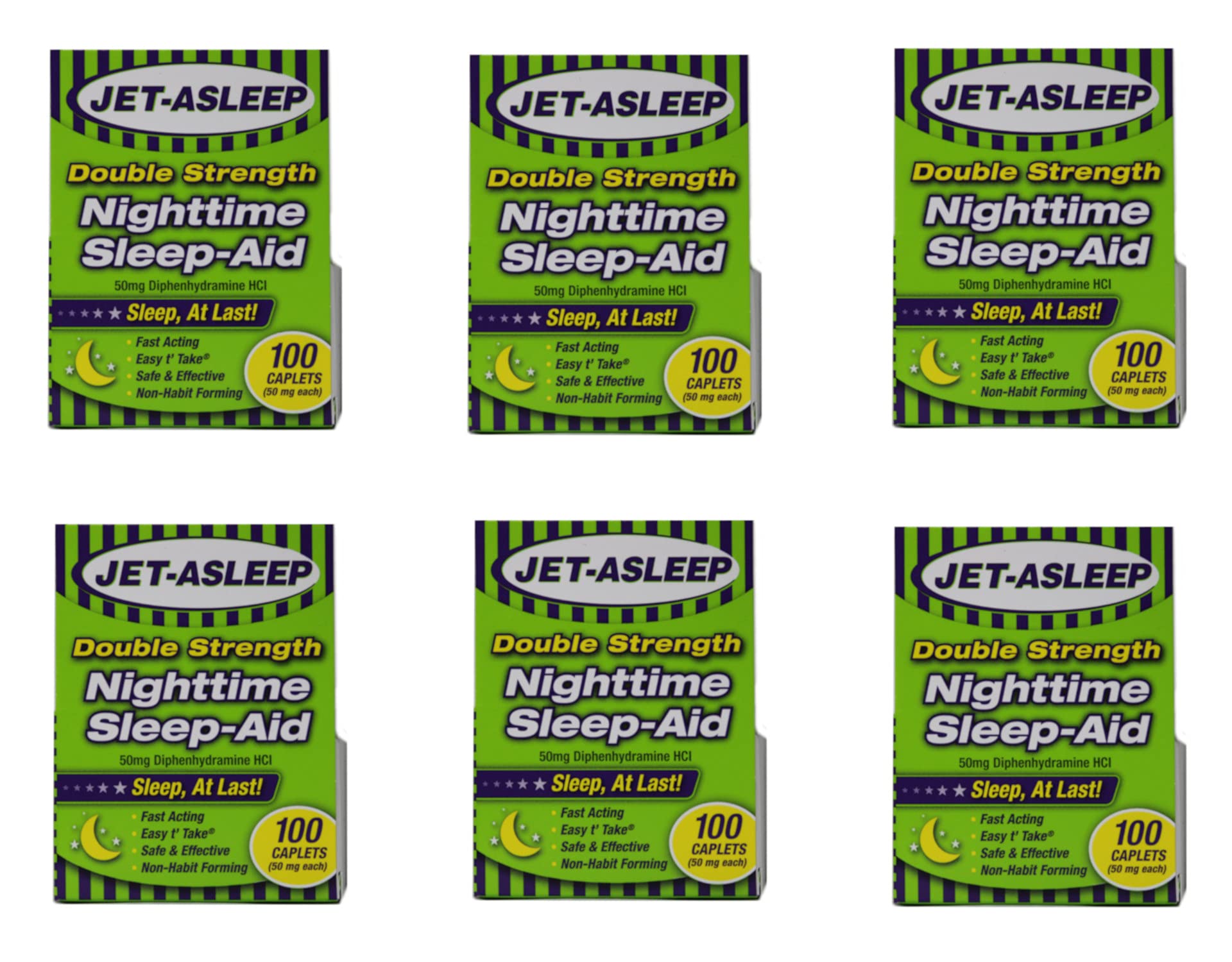 Amazon.com: Jet-Asleep Double Strength Nighttime Sleep-Aid 100 Count 6 ...
