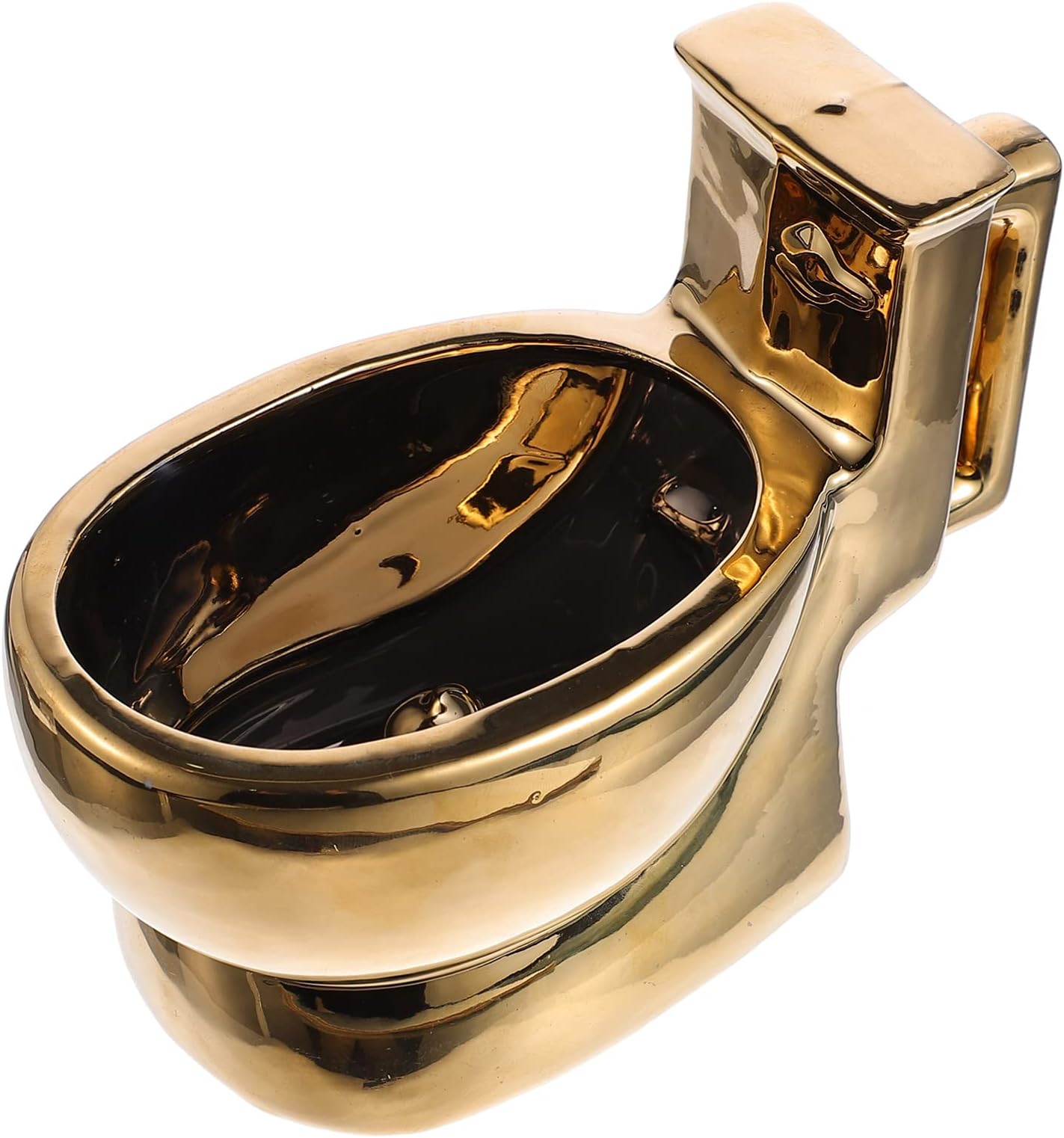 NUOBESTY Golden Toilet Mug Ceramic Toilet Cup Tea Beverage Cup Toilet ...