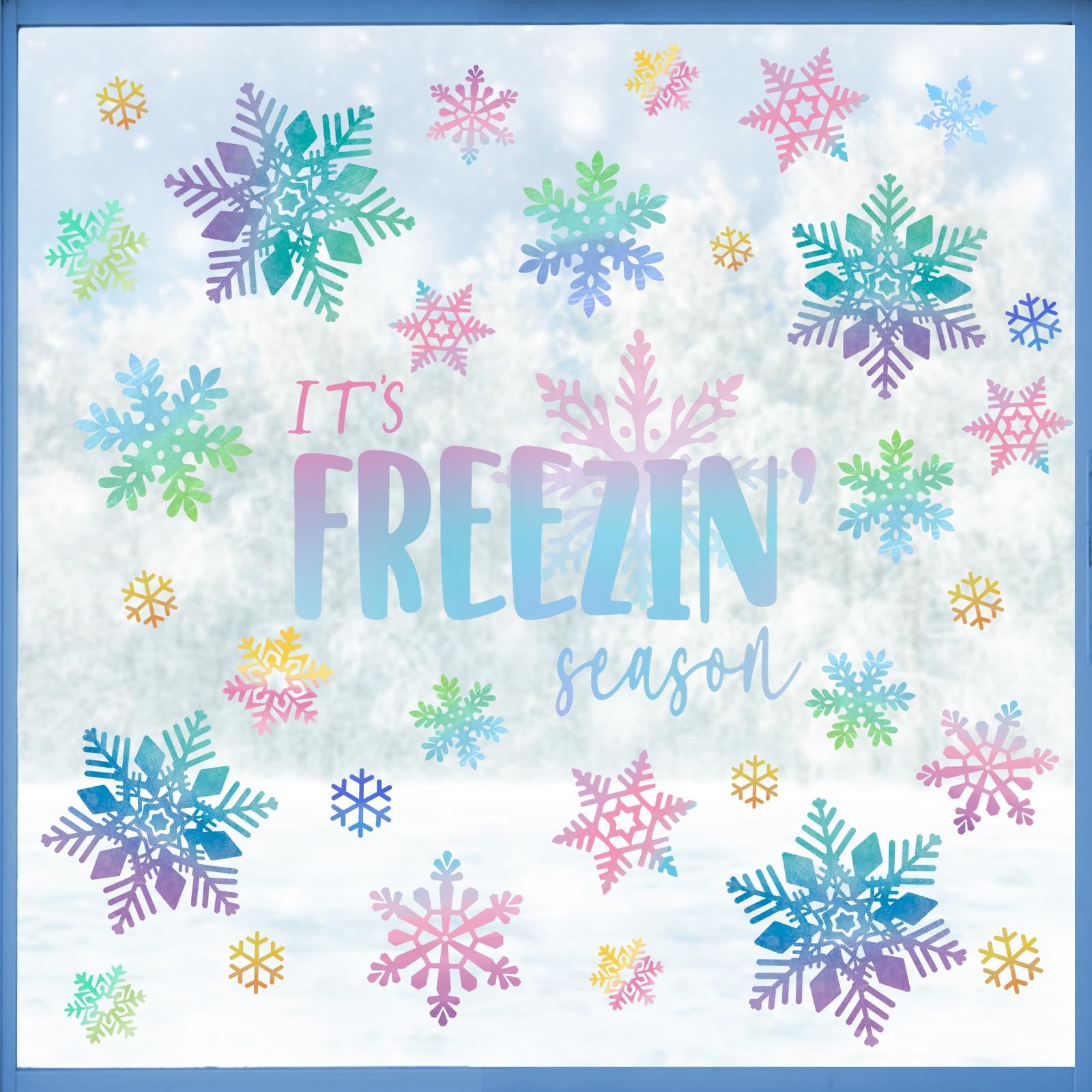 Amazon.com: 34Pcs Extra Large Christmas Winter Snowflakes Window Clings ...