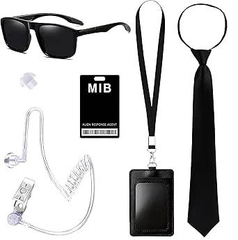 6Pcs Mib Agent Costume Accessories, Secret Service Set Spy Accessories ...