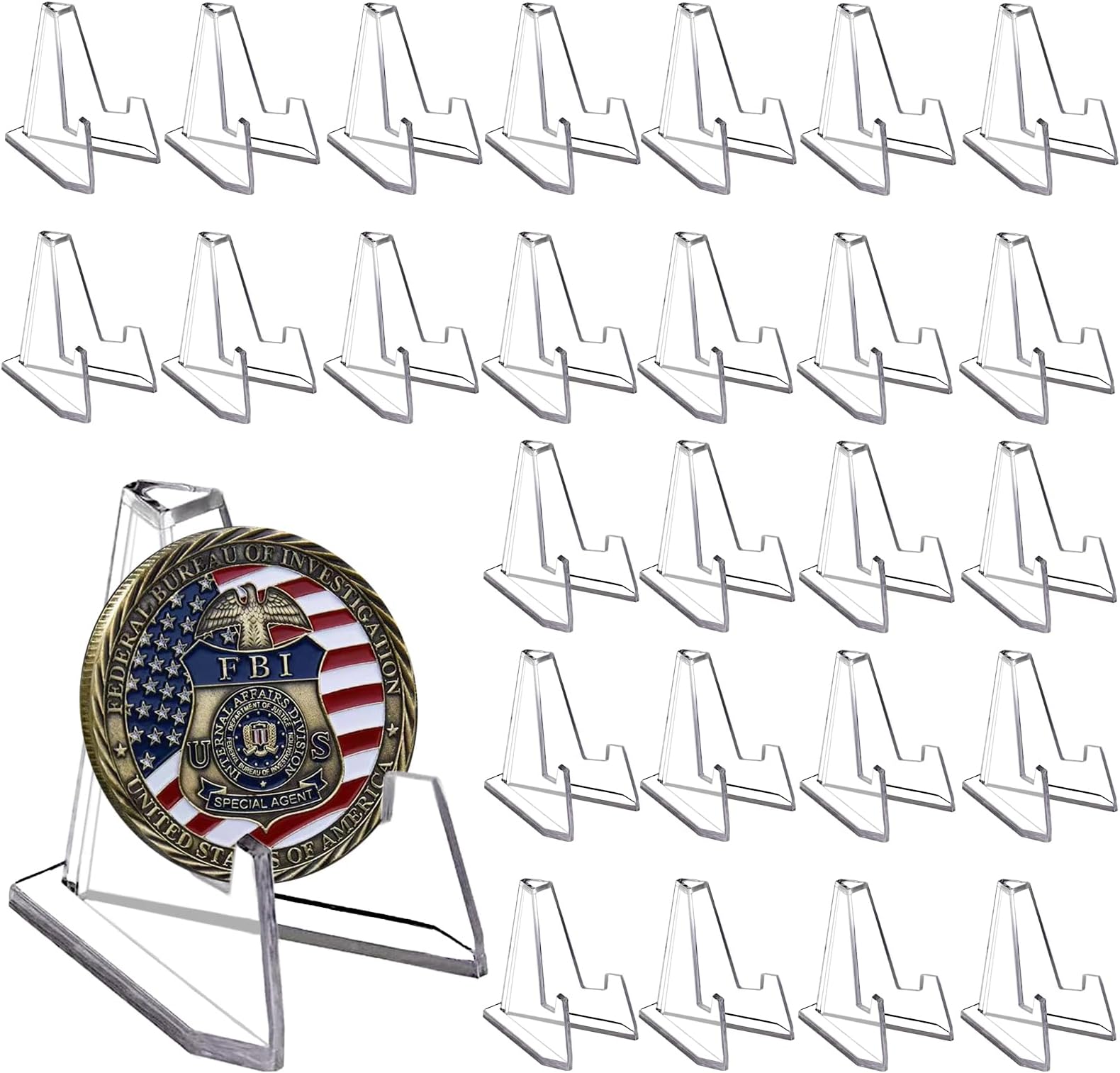 Amazon.com: 72 Pcs Clear Acrylic Easel Stands Display Stands 3 Sizes ...