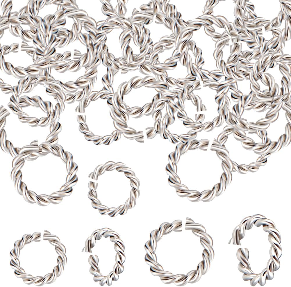Amazon.com: Beebeecraft 1 Box 120Pcs 2 Size Twisted Jump Rings ...