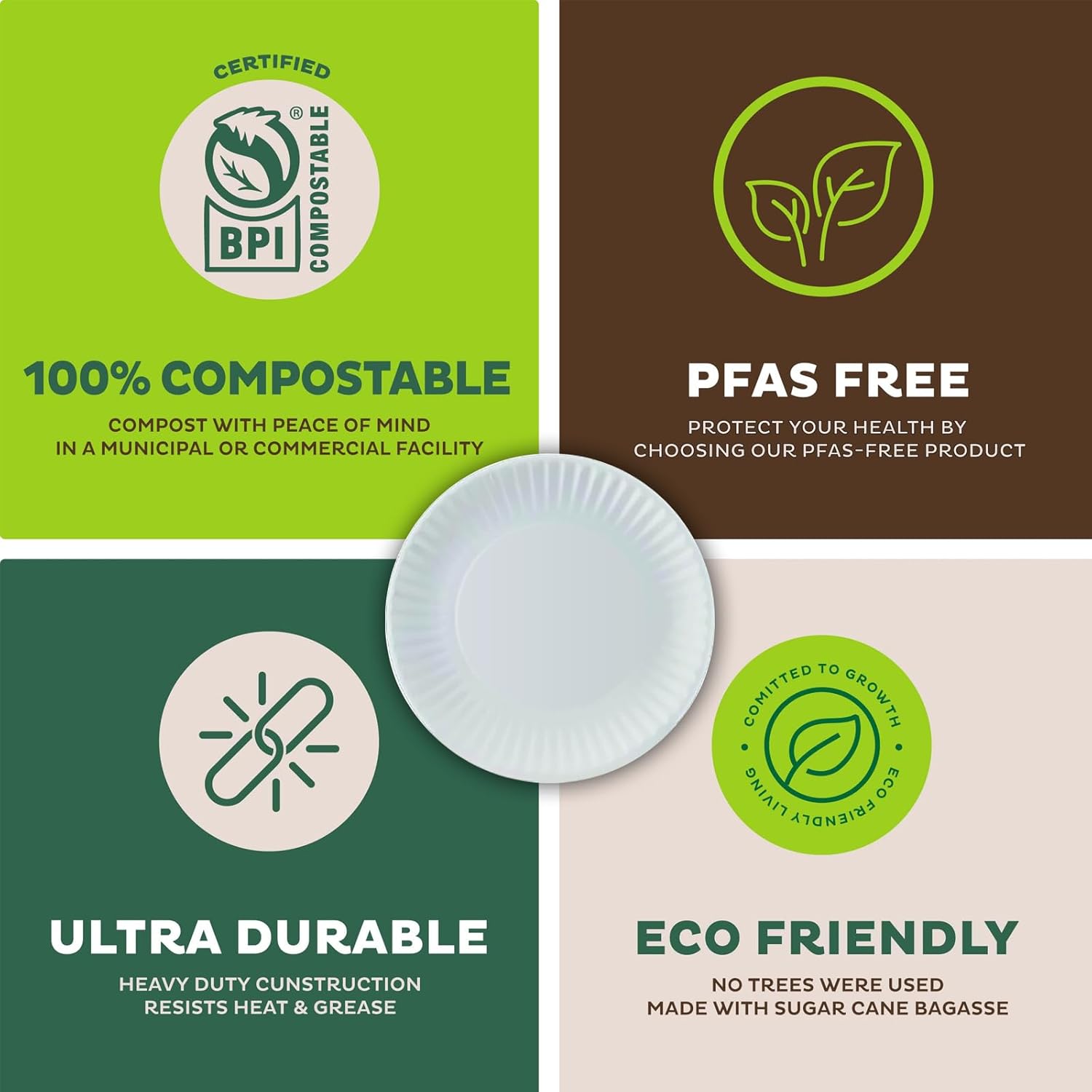 Perfect Stix 9-300 platos de papel color blanco 9 pulgadas paquete de ...