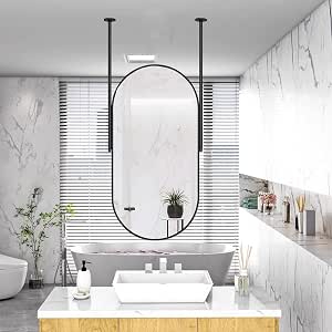 Amazon.com: Lonmrrton Oval Vanity Mirror Wall Mounted Bathroom Mirror ...