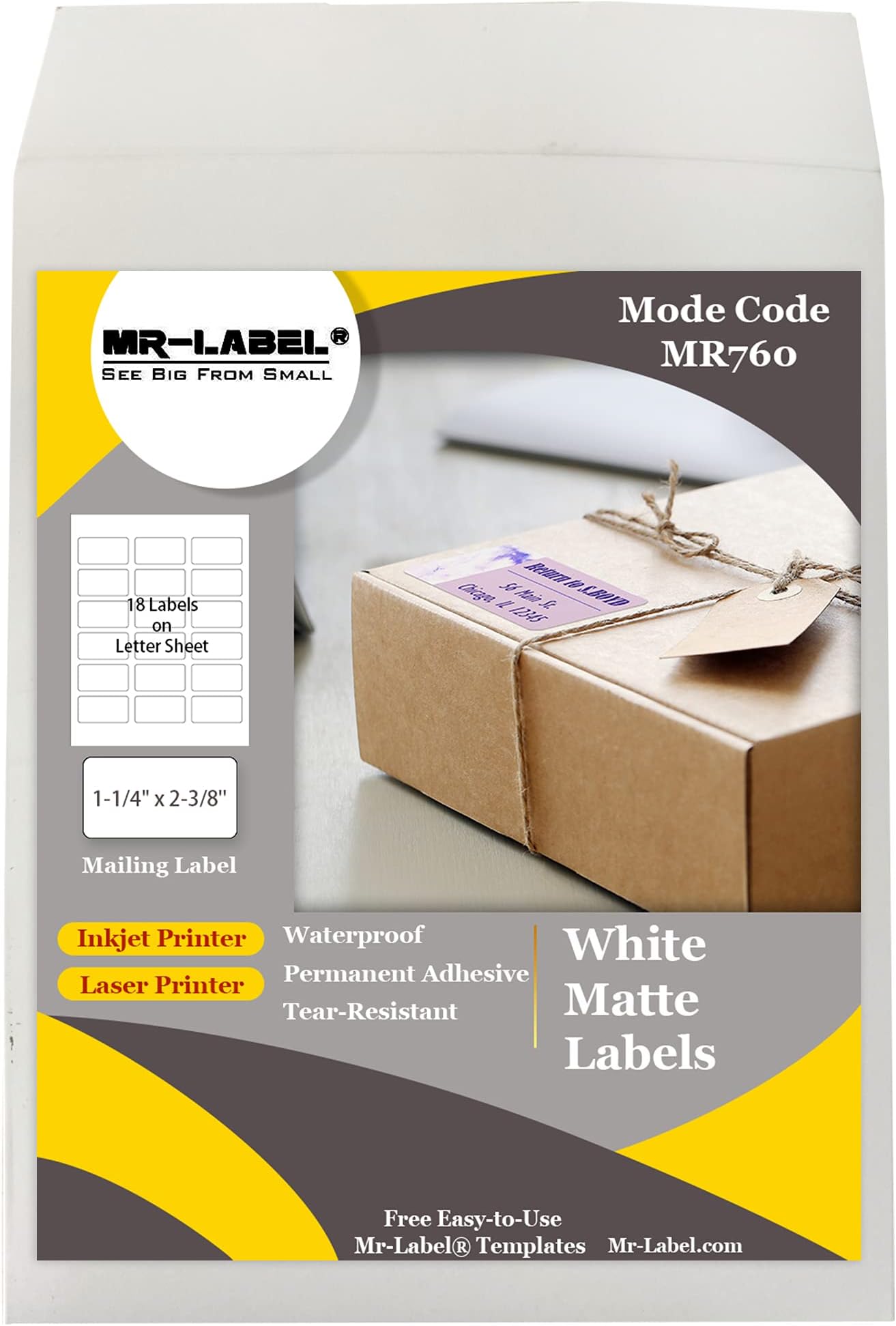 Amazon.com : Mr-Label 1/2" x 1-3/4" Glossy Crystal Clear Return Address ...