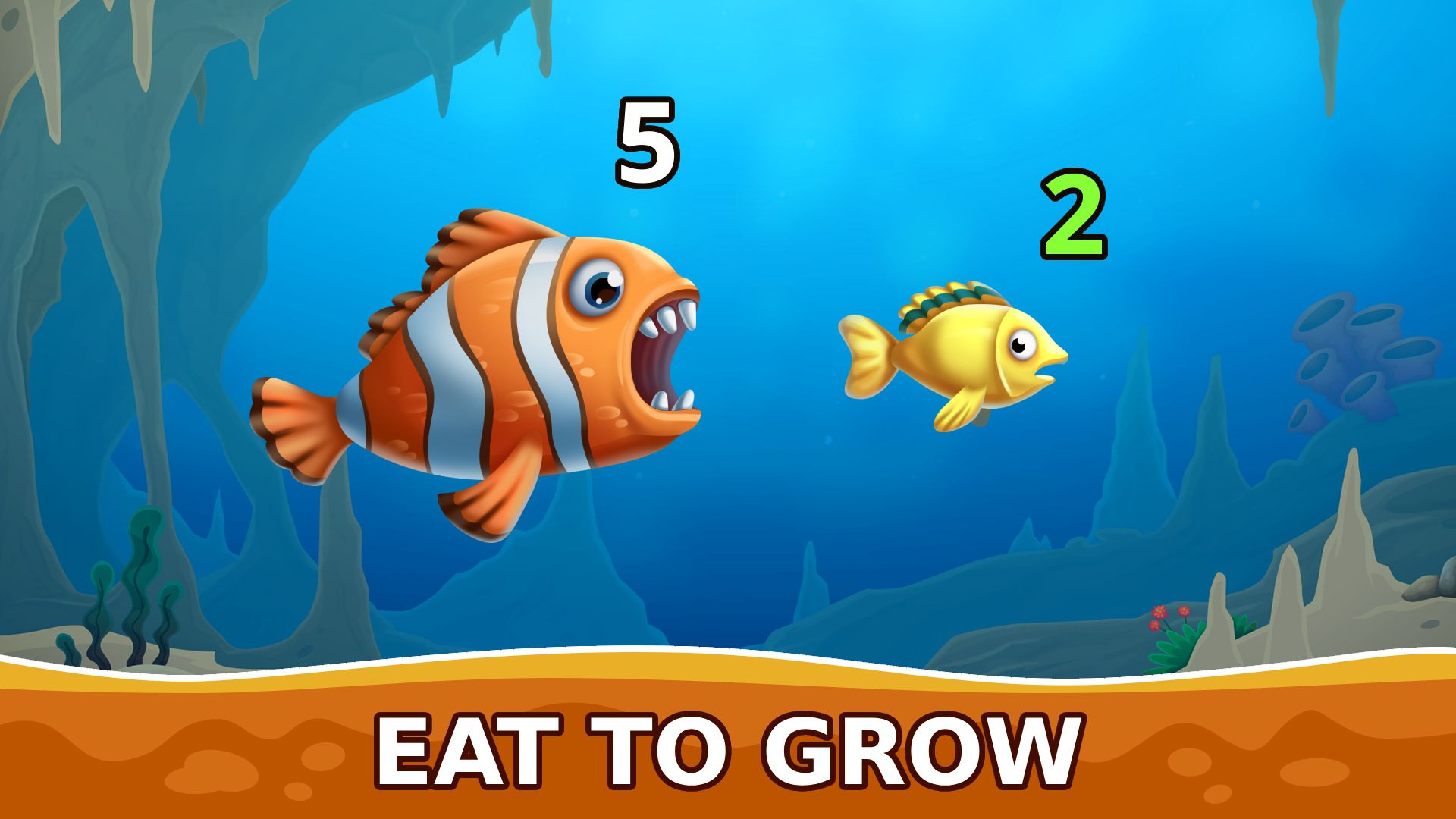 Hungry Ocean - feeding frenzy. Big fish Eat small fish and grow. - App ...
