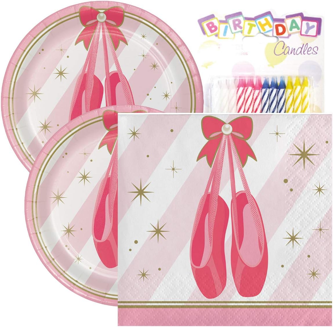 Amazon.com: Twinkle Toes Birthday Party Pack - Includes 7” Paper Plates ...