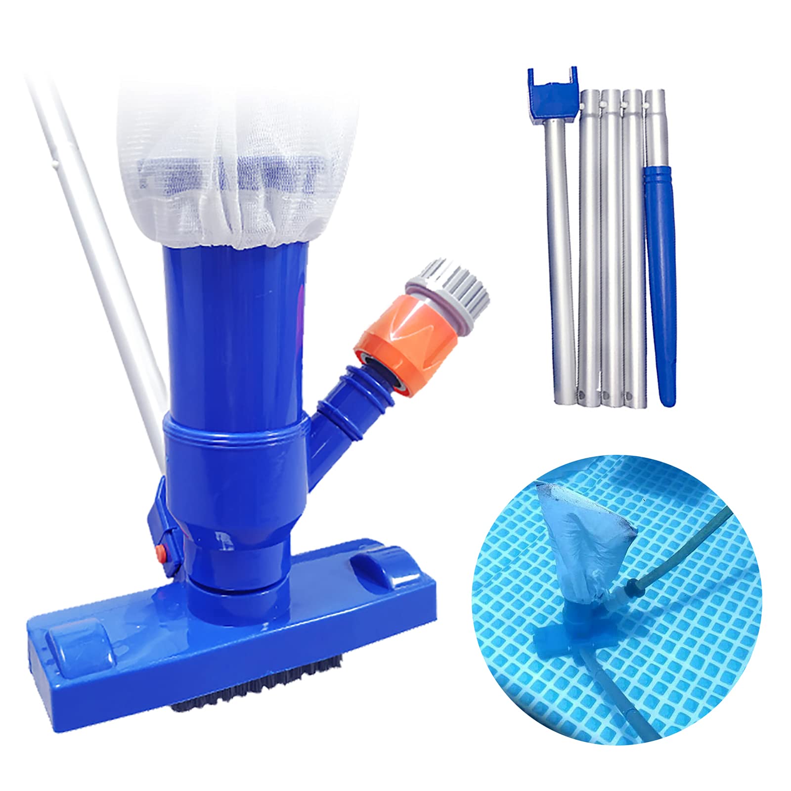 Buy Swimming Pool Jet Vacuum Cleaner with 5 Pole Section Portable Home ...