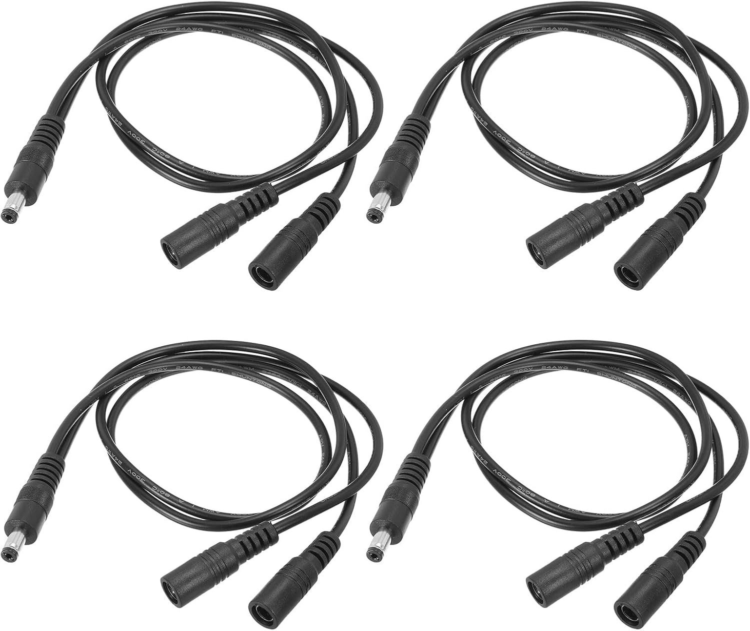 Amazon.com: PATIKIL 1 Male to 2 Female DC Power Splitter Cable, 4 Pack ...