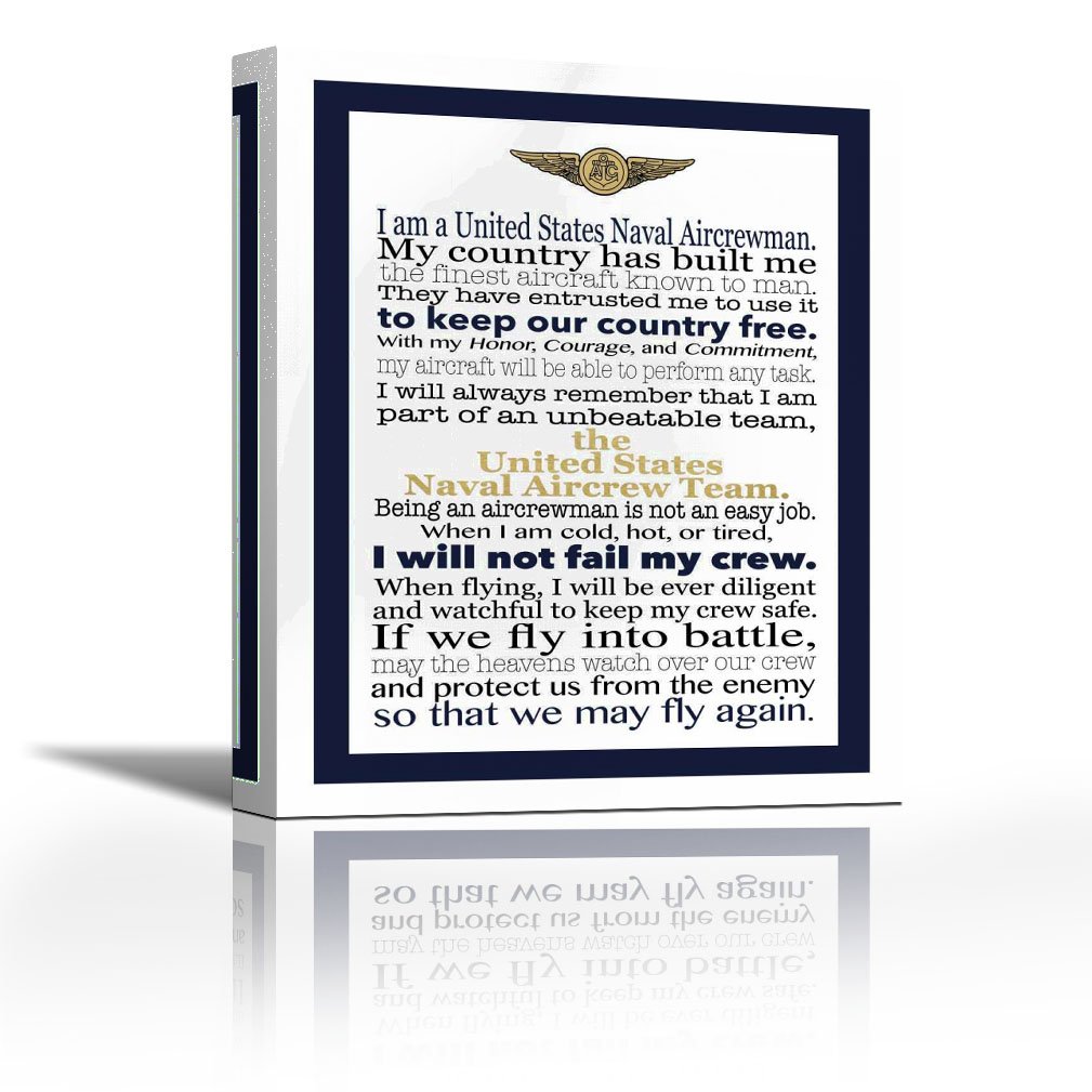 Buy CanvasArtCenter Naval Aircrewman Creed - Fine Art Print on Canvas ...